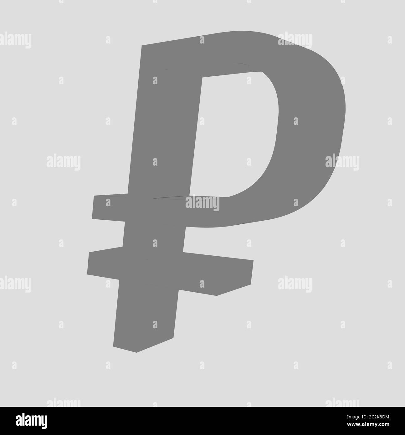 Ruble symbol sign isolated rouble RUB Russian ruble Currency Symbol 3d ...