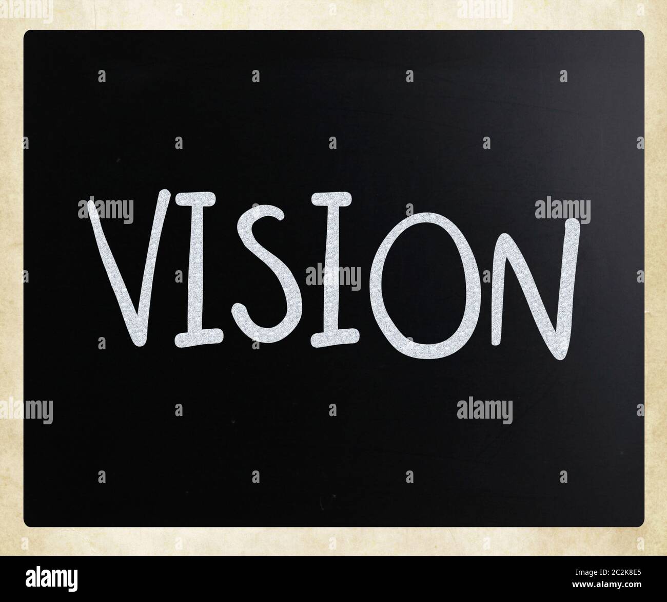 Vision handwritten with white chalk on a blackboard Stock Photo - Alamy
