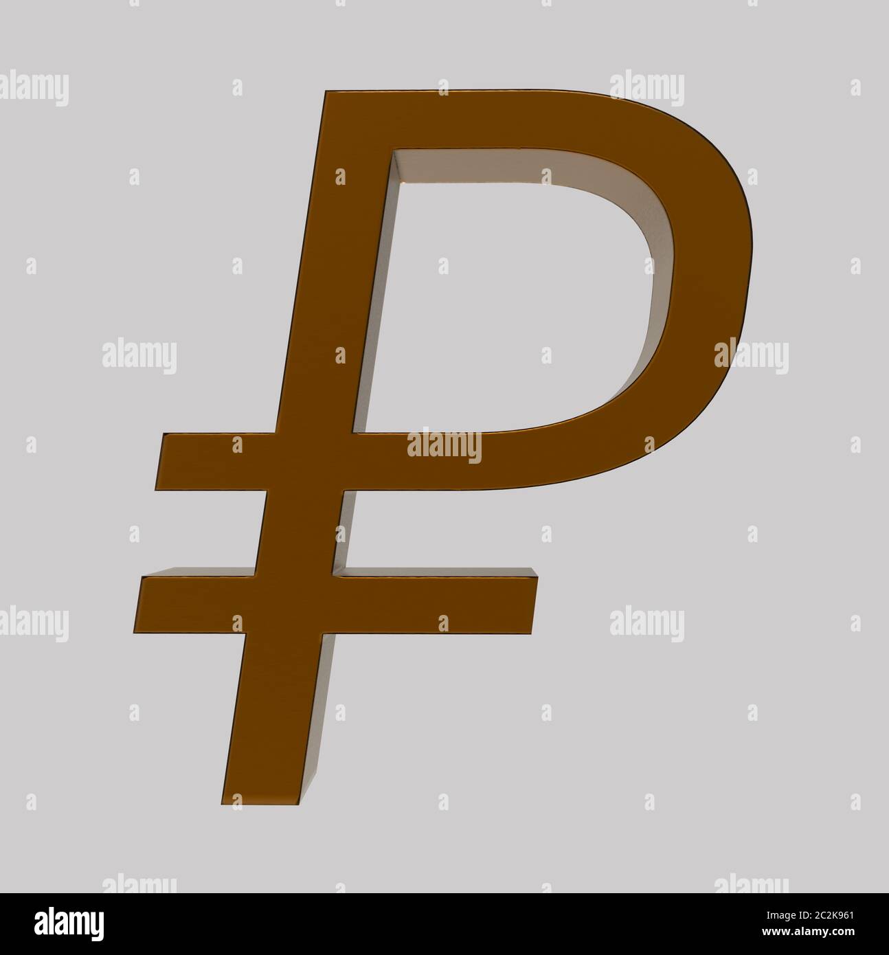 Ruble symbol sign isolated rouble RUB Russian ruble Currency Symbol 3d ...