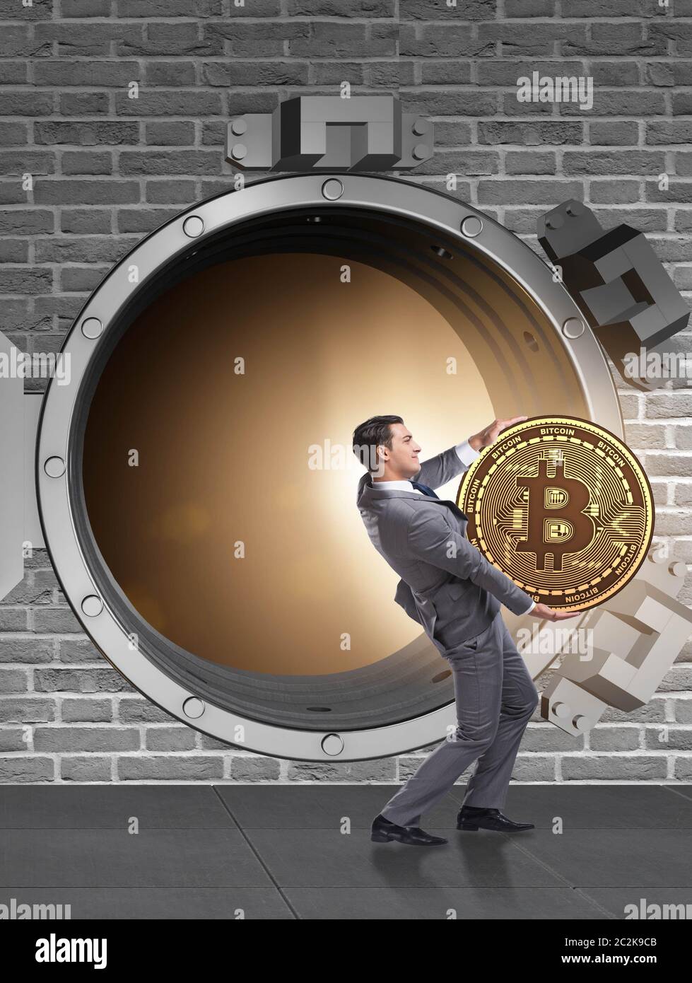 The man stealing bitcoin from bank Stock Photo - Alamy