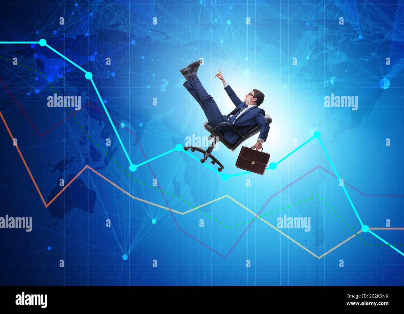 The businessman in economic growth concept Stock Photo - Alamy