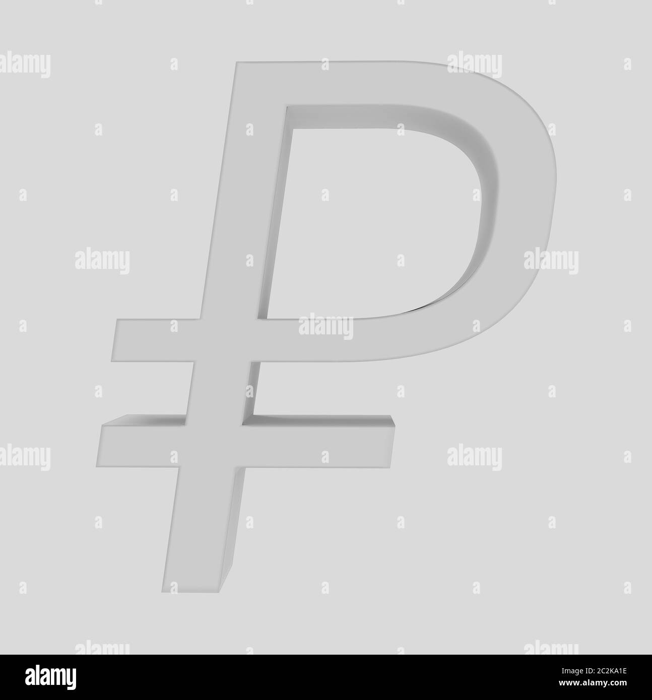 Ruble symbol sign isolated rouble RUB Russian ruble Currency Symbol 3d ...