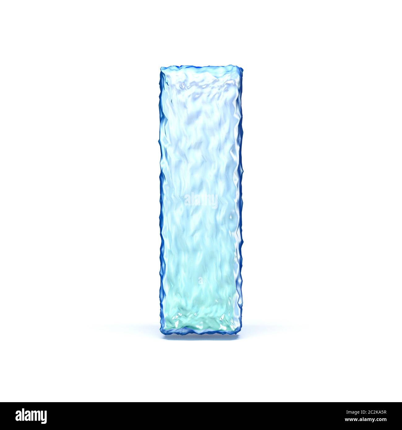 Ice crystal font letter I 3D render illustration isolated on white ...