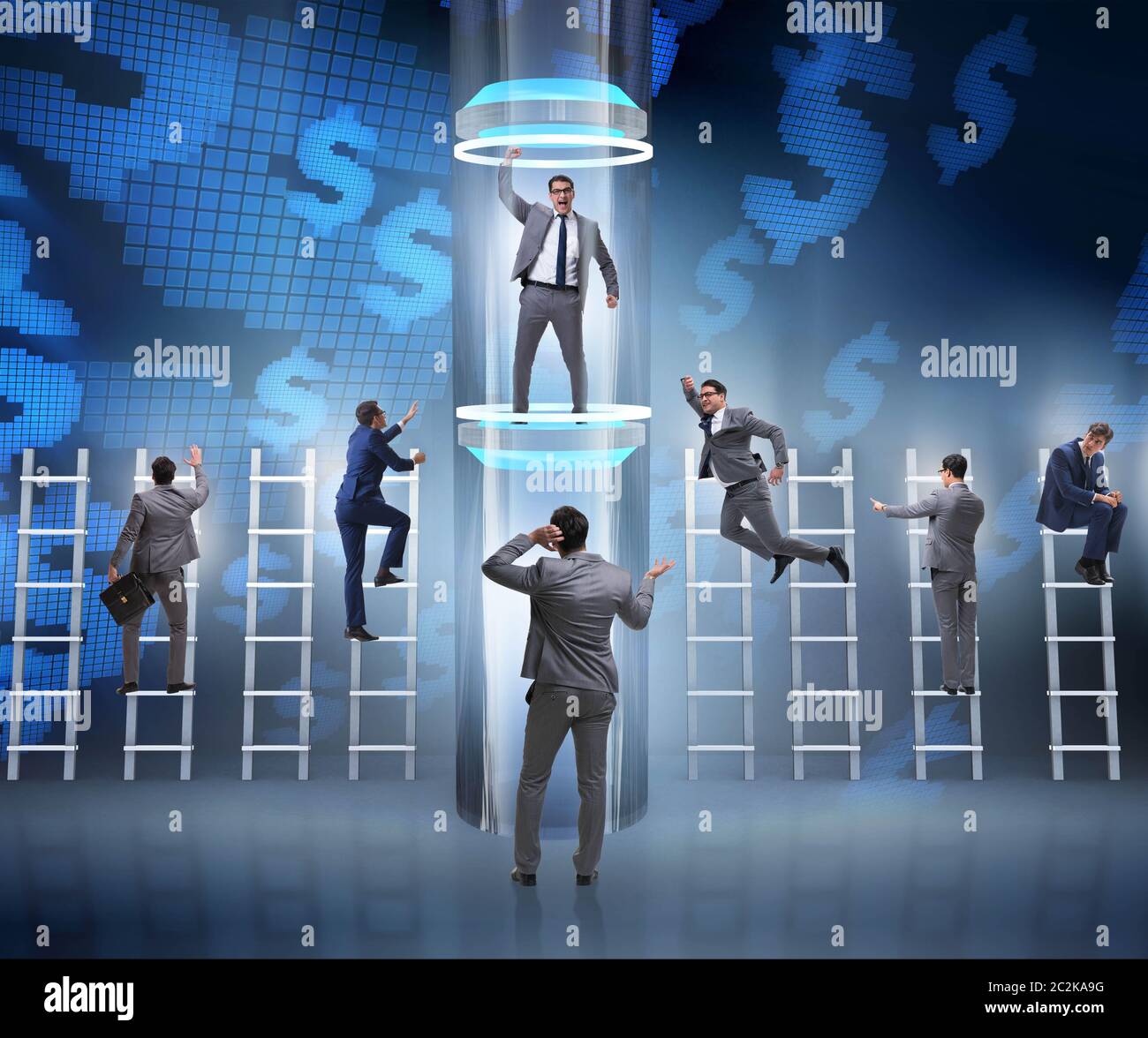 The businessman getting promotion in financial concept Stock Photo - Alamy