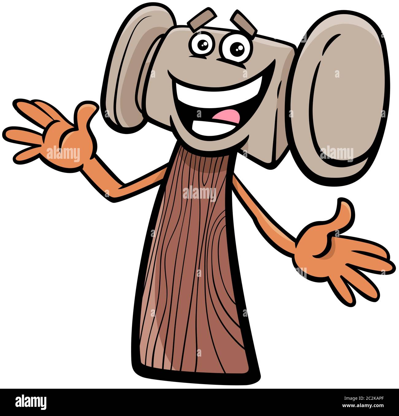happy hammer tool cartoon character Stock Photo - Alamy
