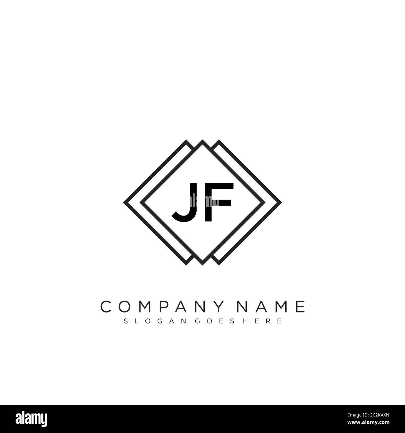 Initial letter JF beauty handwriting logo vector Stock Vector Image & Art - Alamy
