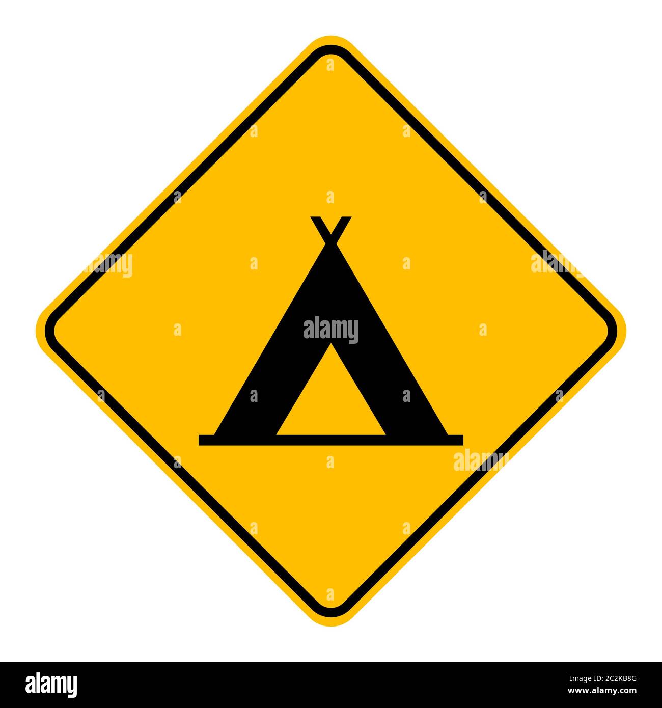 Tent and road sign Stock Photo - Alamy