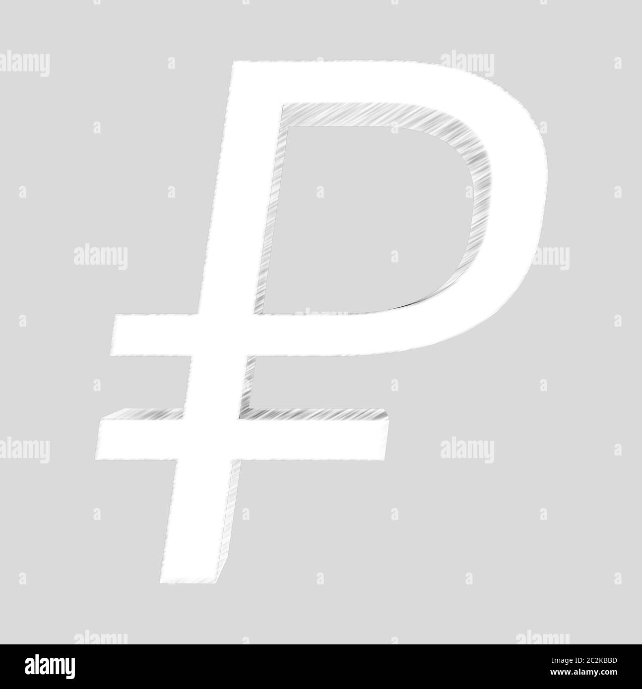 Ruble symbol sign isolated rouble RUB Russian ruble Currency Symbol 3d ...
