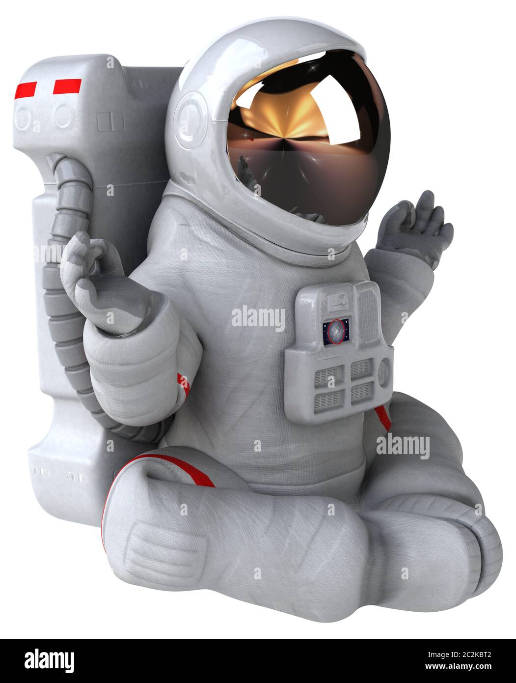 Fun astronaut - 3D Illustration Stock Photo - Alamy