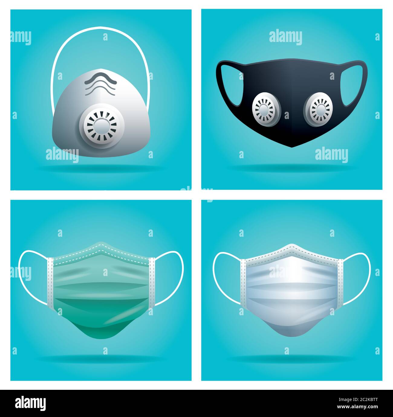 set of medical masks breathing protective respiratory vector ...