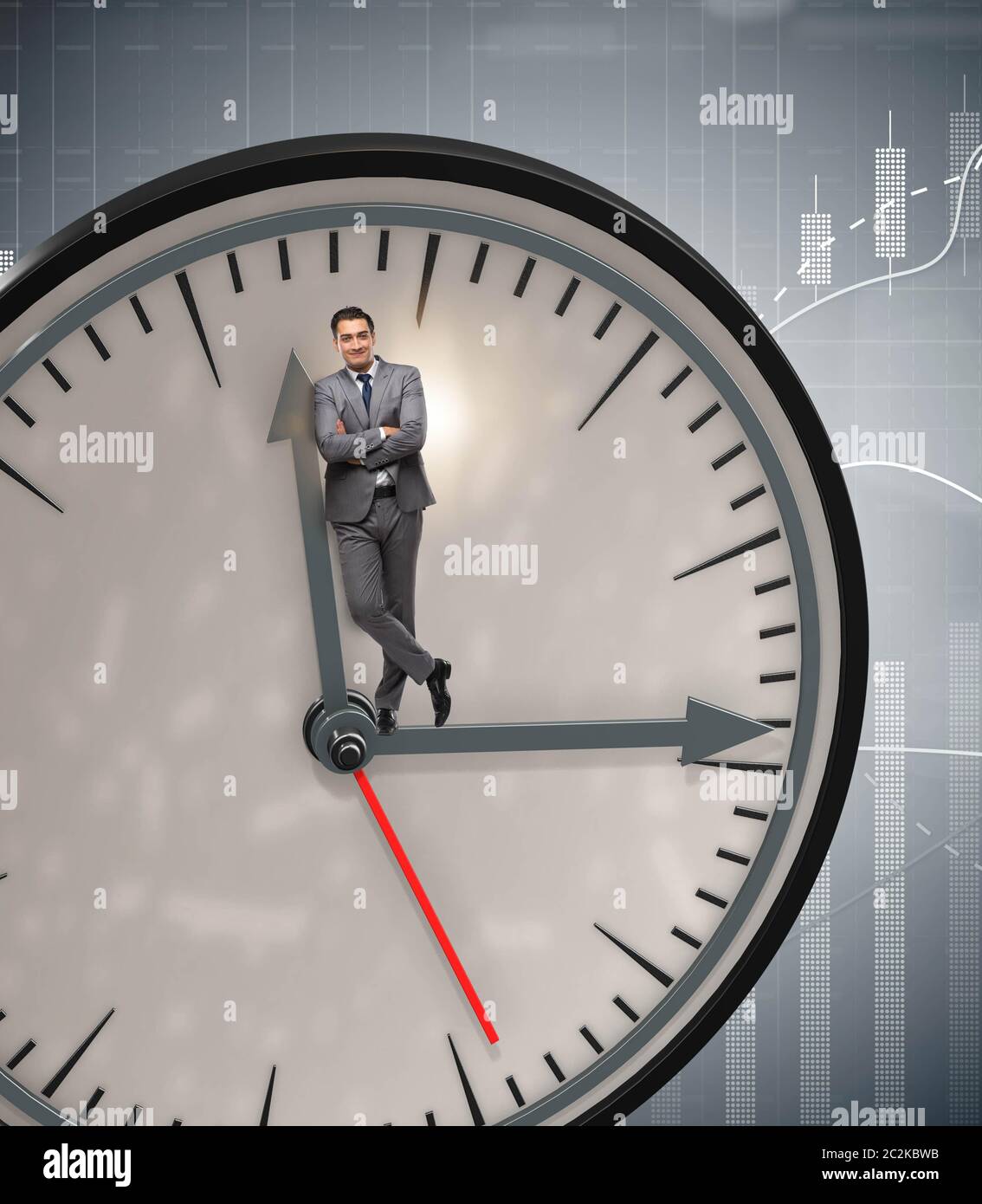 The businessman in time management concept Stock Photo - Alamy