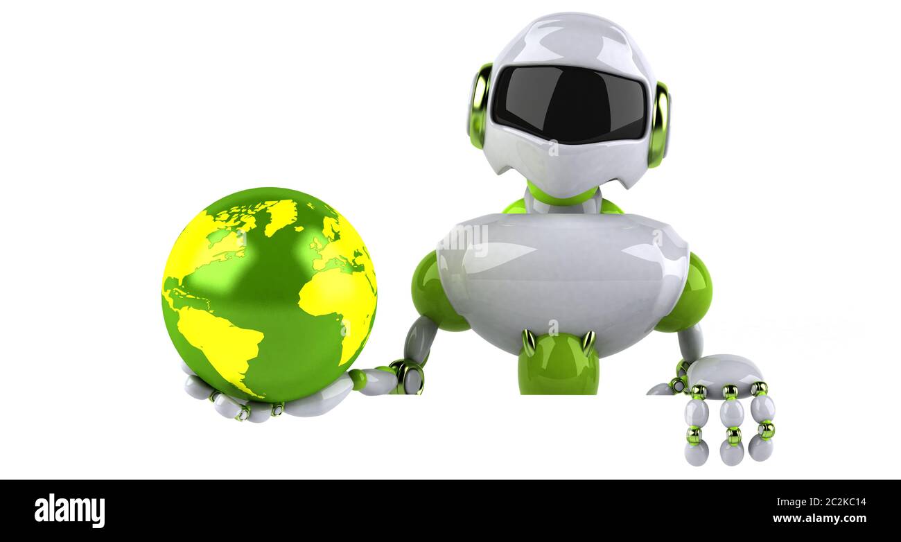 Green robot - 3D Illustration Stock Photo - Alamy
