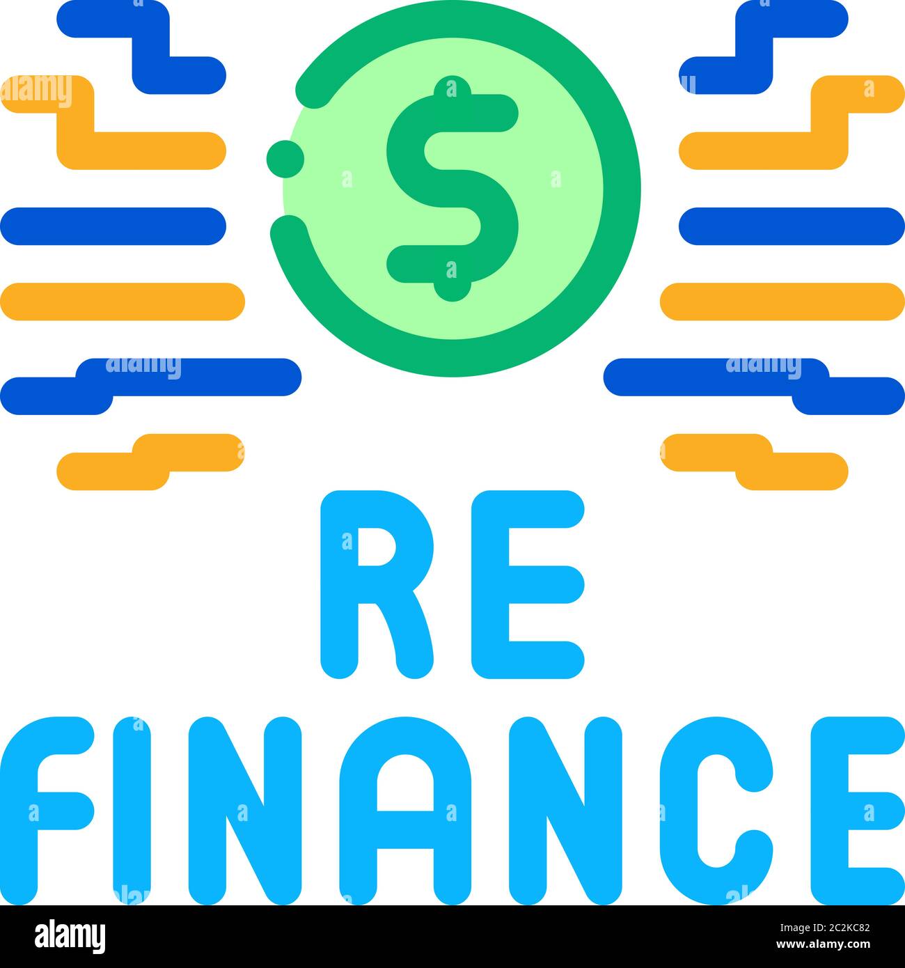 refinancing sign icon vector outline illustration Stock Vector Image ...