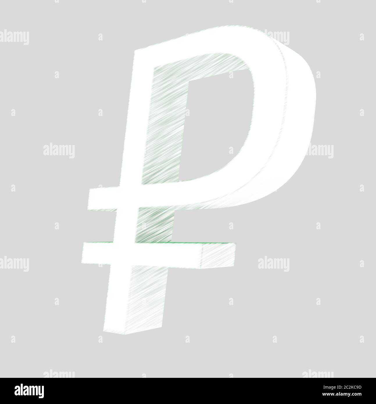 Ruble symbol sign isolated rouble RUB Russian ruble Currency Symbol 3d ...