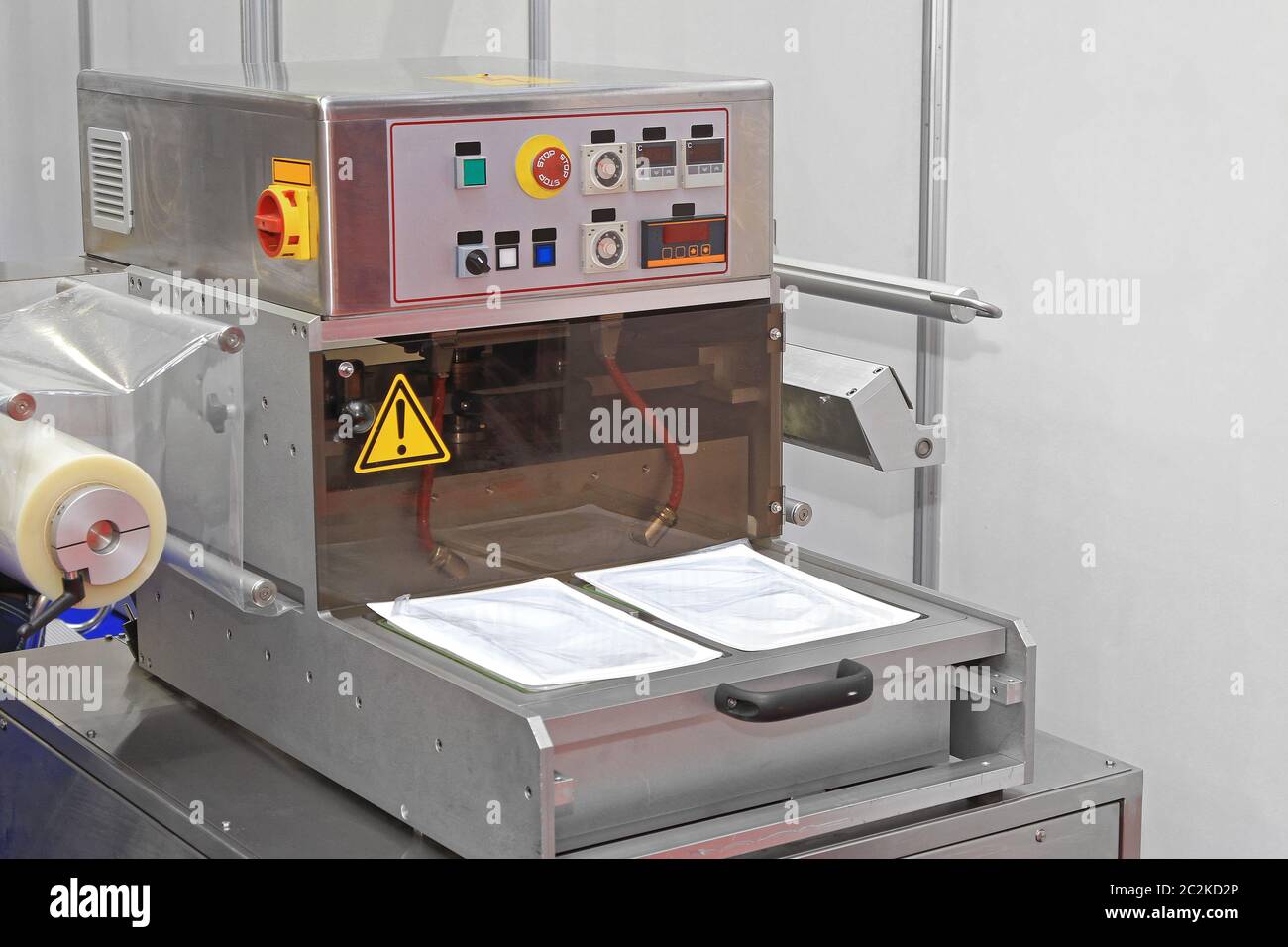 Automated Foil Packaging Machine in Food Factory Production Stock Photo ...
