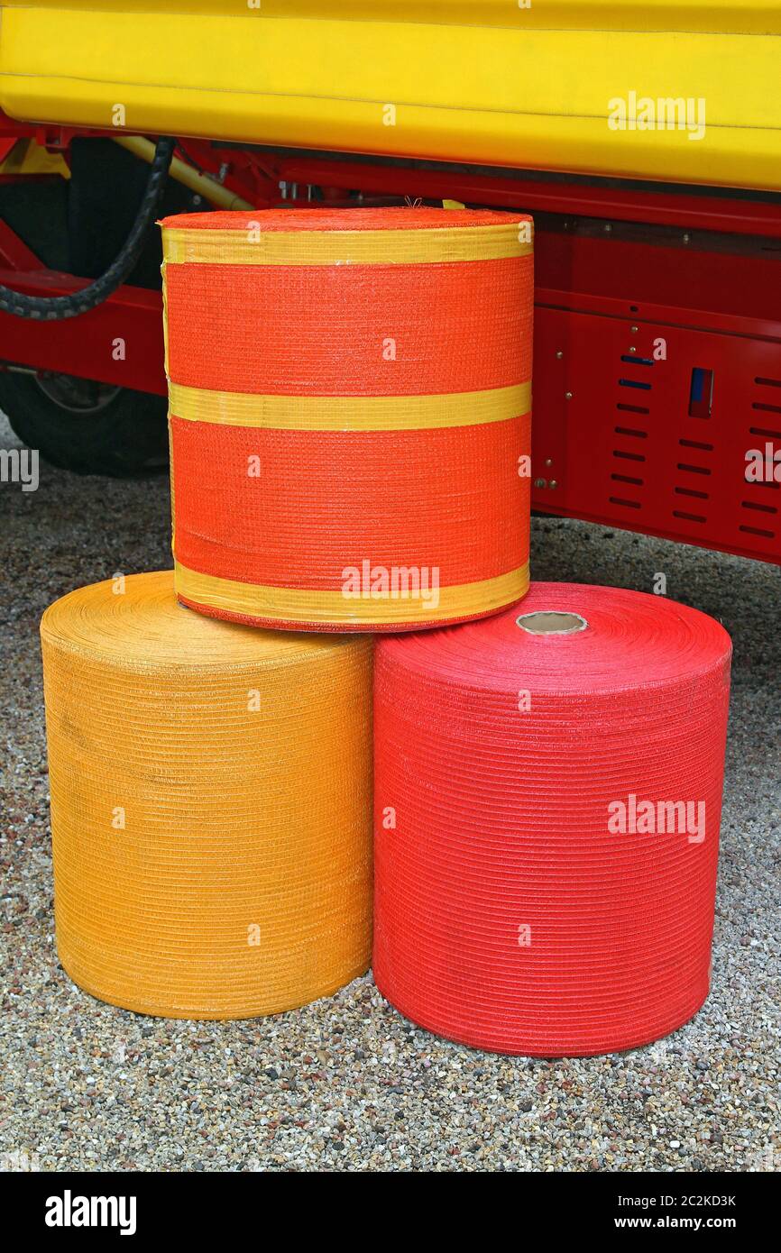 Rolls of Mesh Fabrics For Packaging Produce Stock Photo - Alamy