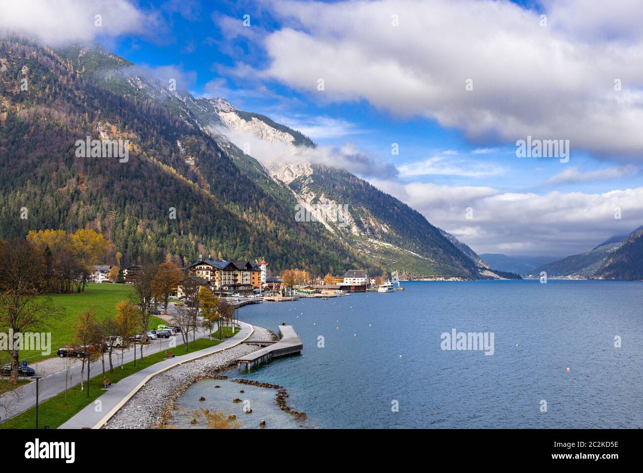 Tourist village Pertisau am Achensee in autumn Stock Photo - Alamy