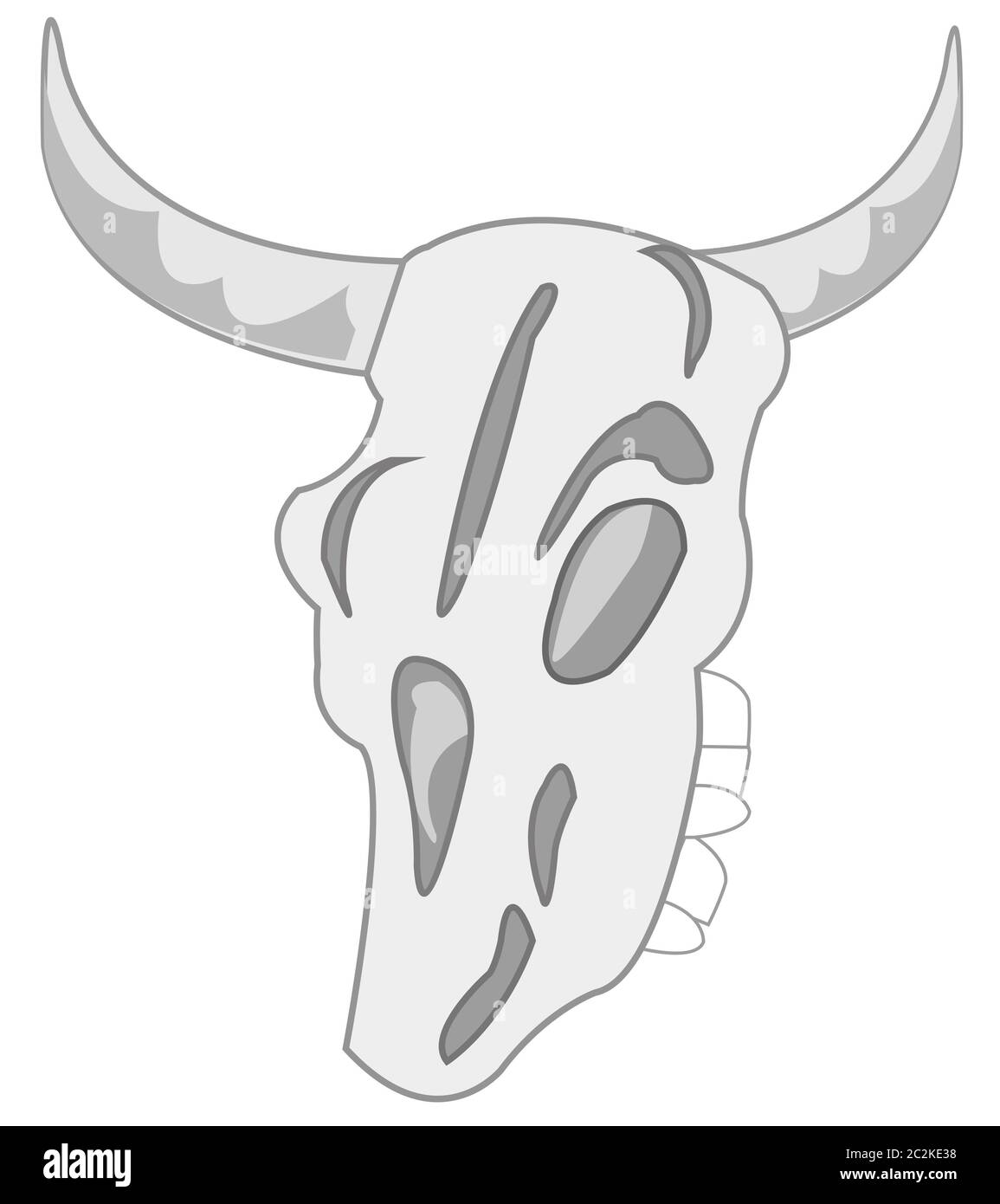 Vector illustration of the skull animal with horn cartoon Stock Photo ...