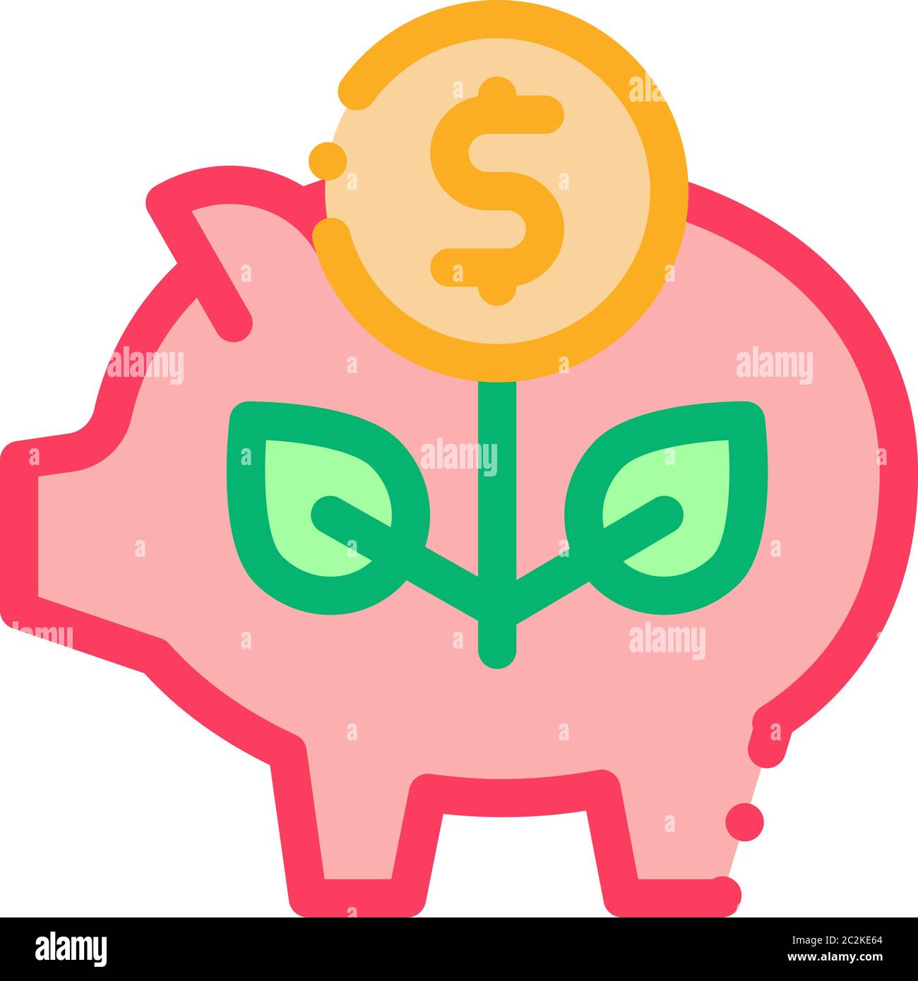pig money box icon vector outline illustration Stock Vector Image & Art ...
