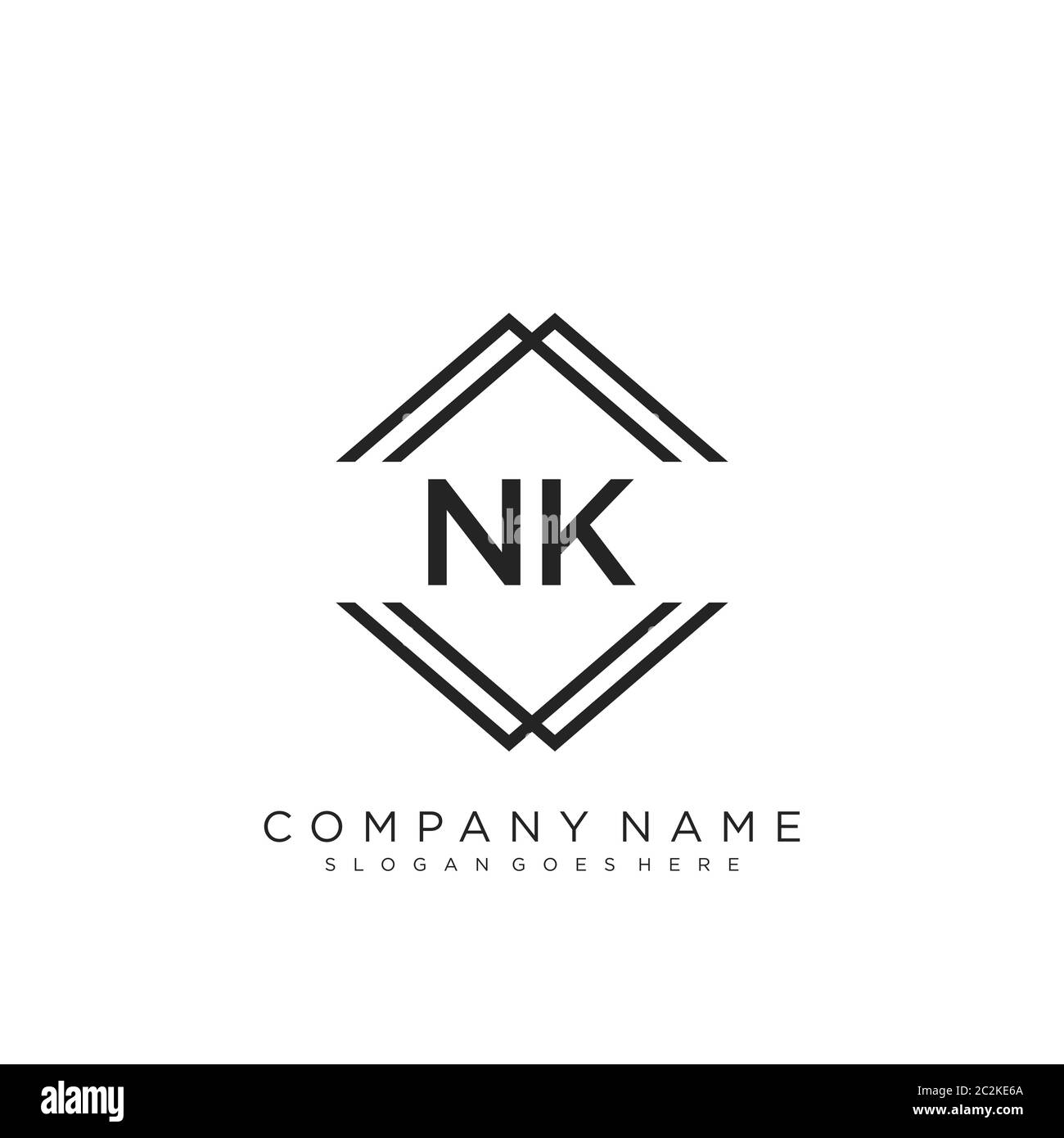 Initial letter NK beauty handwriting logo vector Stock Vector Image ...