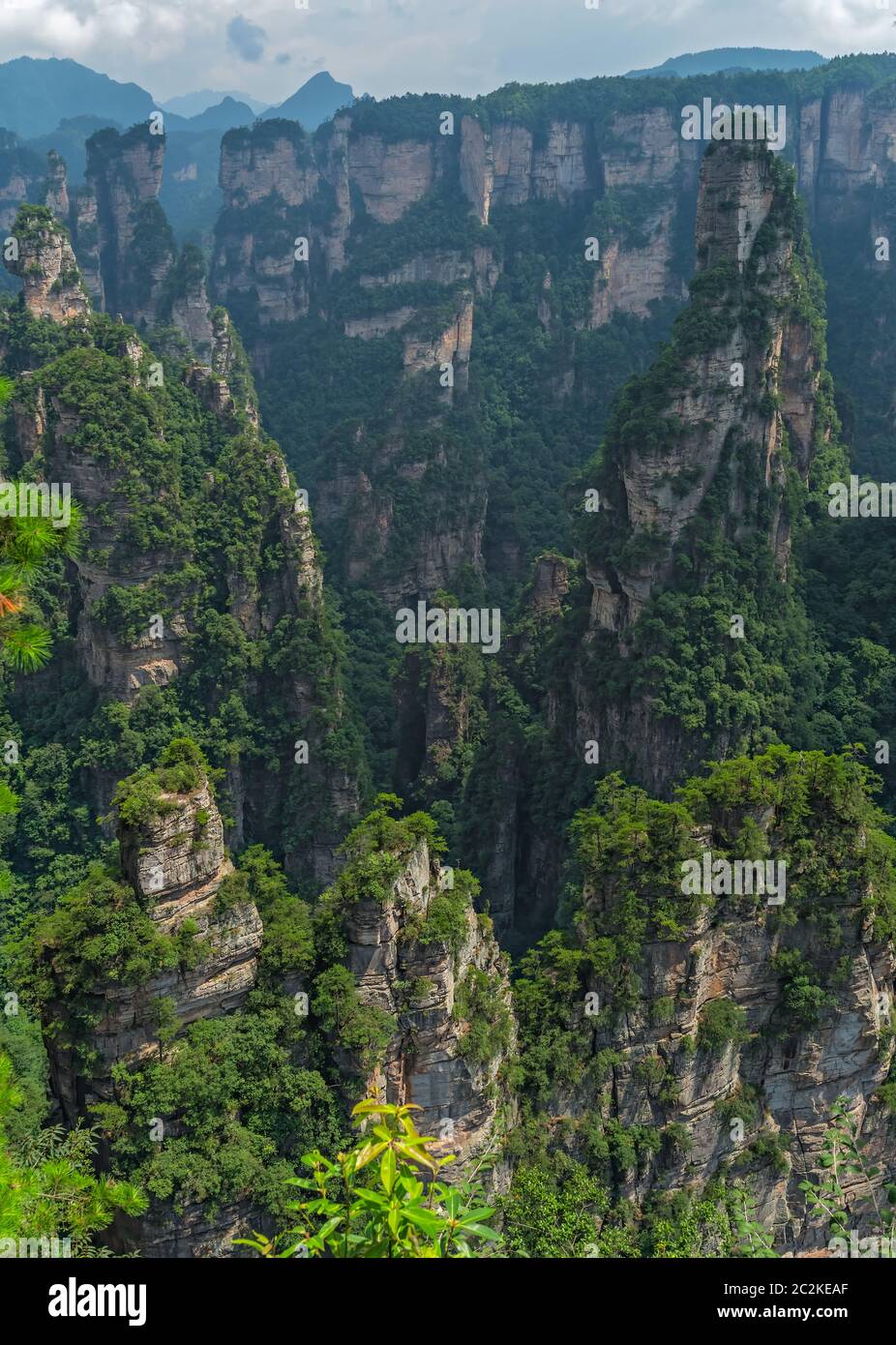 Vertical karst pillar rock formations as seen from the Enchanting ...