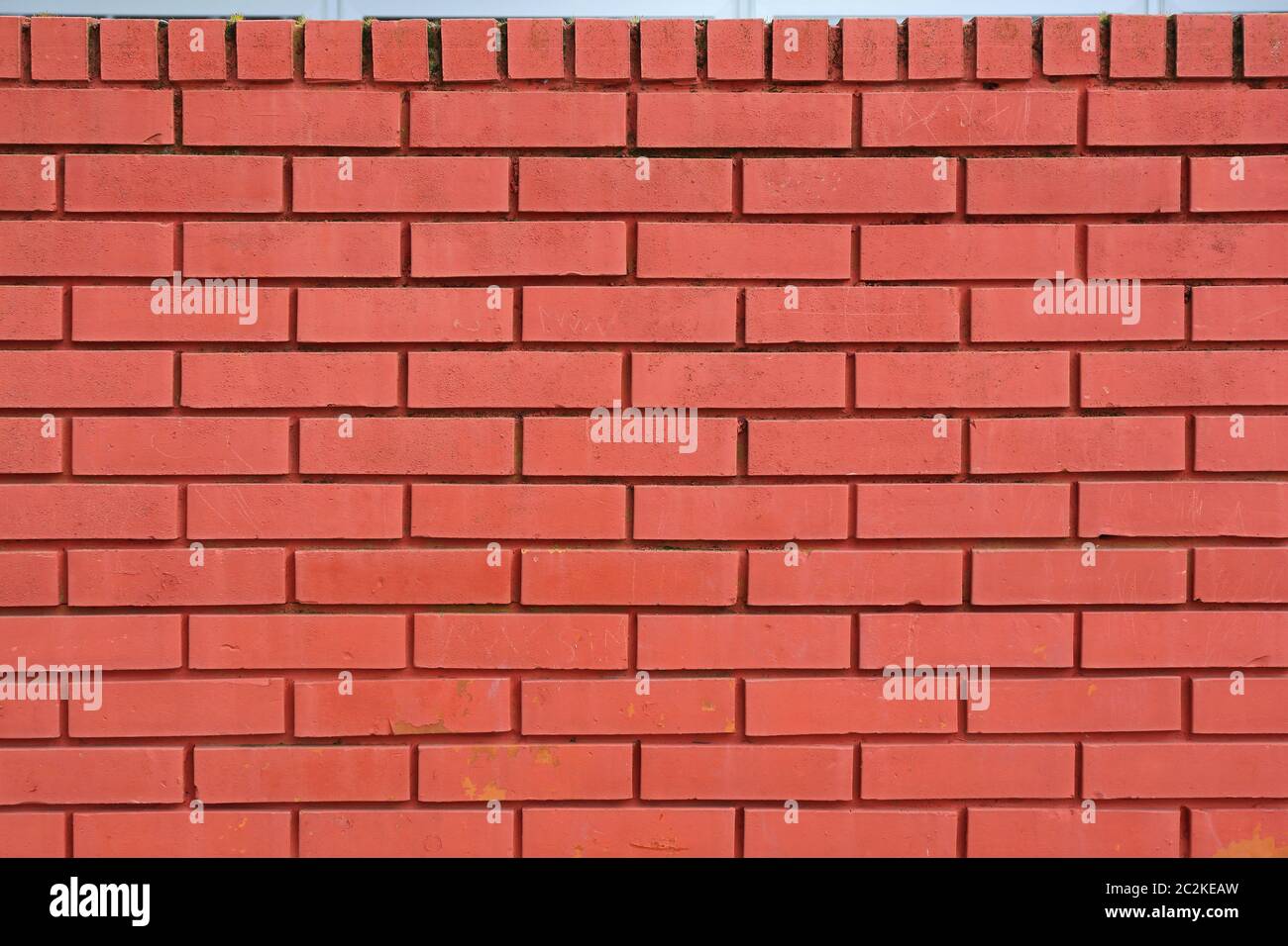 Bright Red Brick Wall Architecture Structure Stock Photo - Alamy
