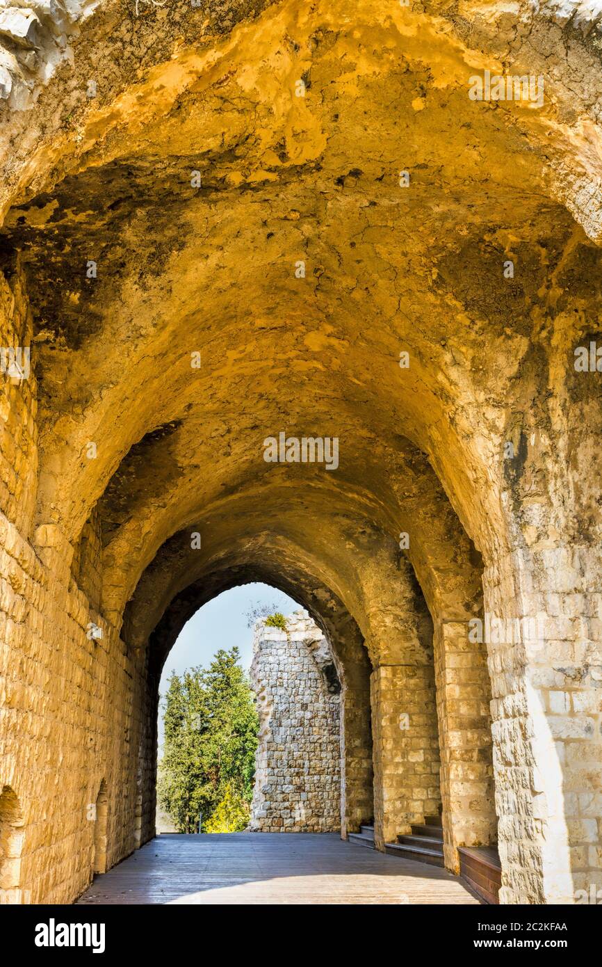 Remnants of Crusader castle in Israel Stock Photo - Alamy