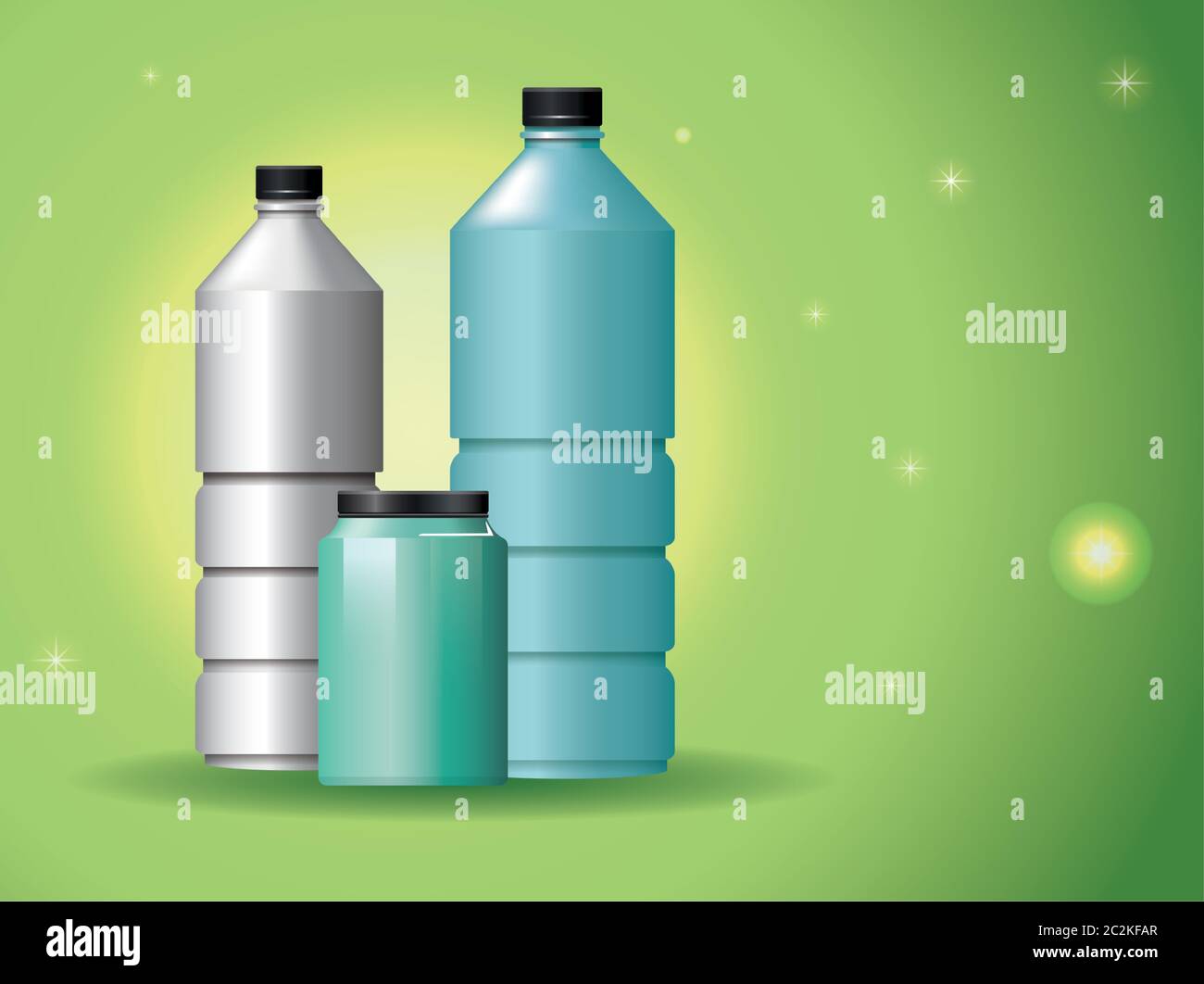 set of plastic bottles products vector illustration design Stock Vector ...