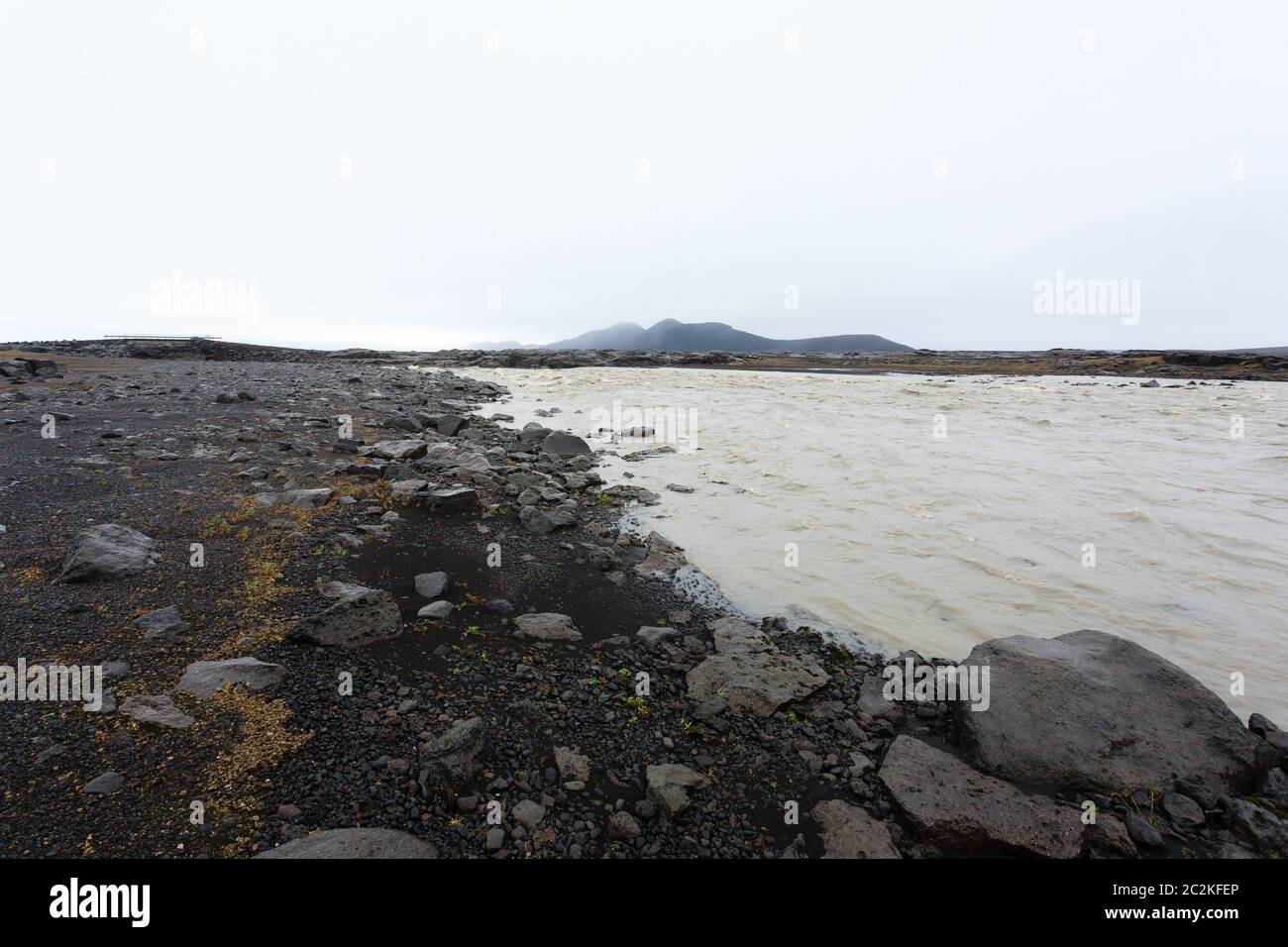 Iceland landscape along the road to Askja. Desolate Icelandic panorama ...