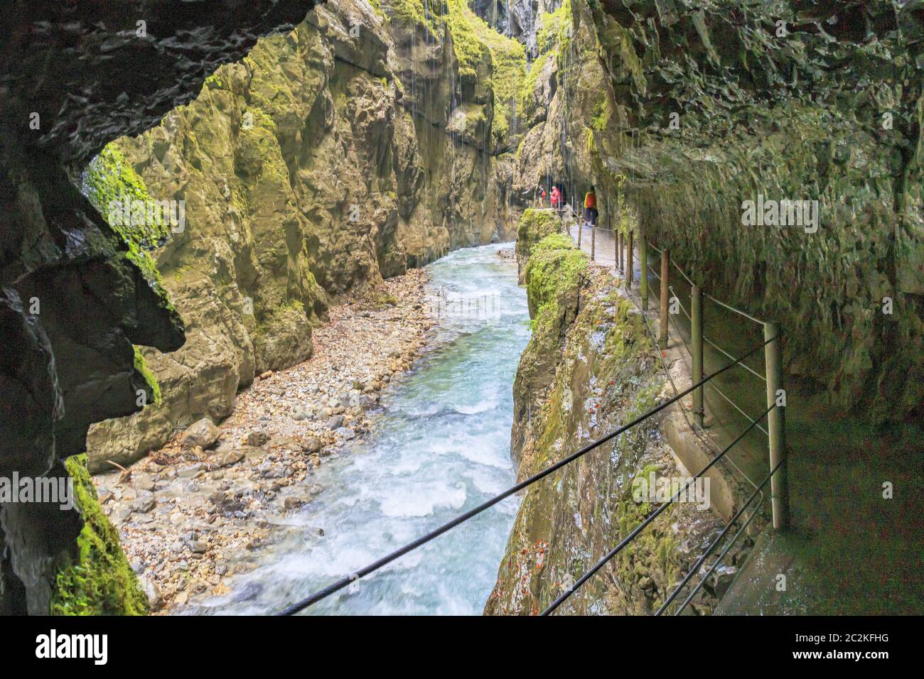 Partnach gorge, wild water, natural monument, Bavaria, Germany Stock ...