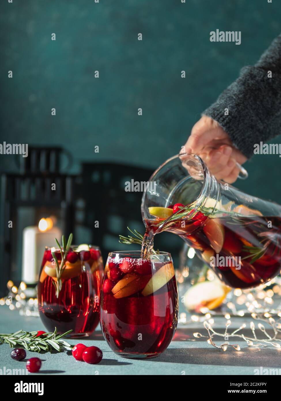 Woman hand pouring in glasses hi-res stock photography and images - Alamy