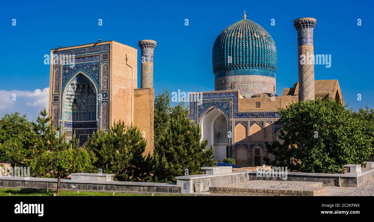 Gur-e-Amir or Guri Amir (Tomb of the King), a mausoleum of the Asian ...