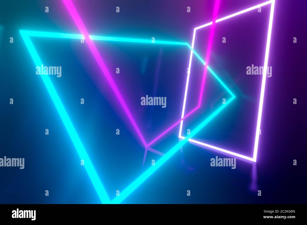 turquoise and pink neon lights frame background Stock Photo - Alamy