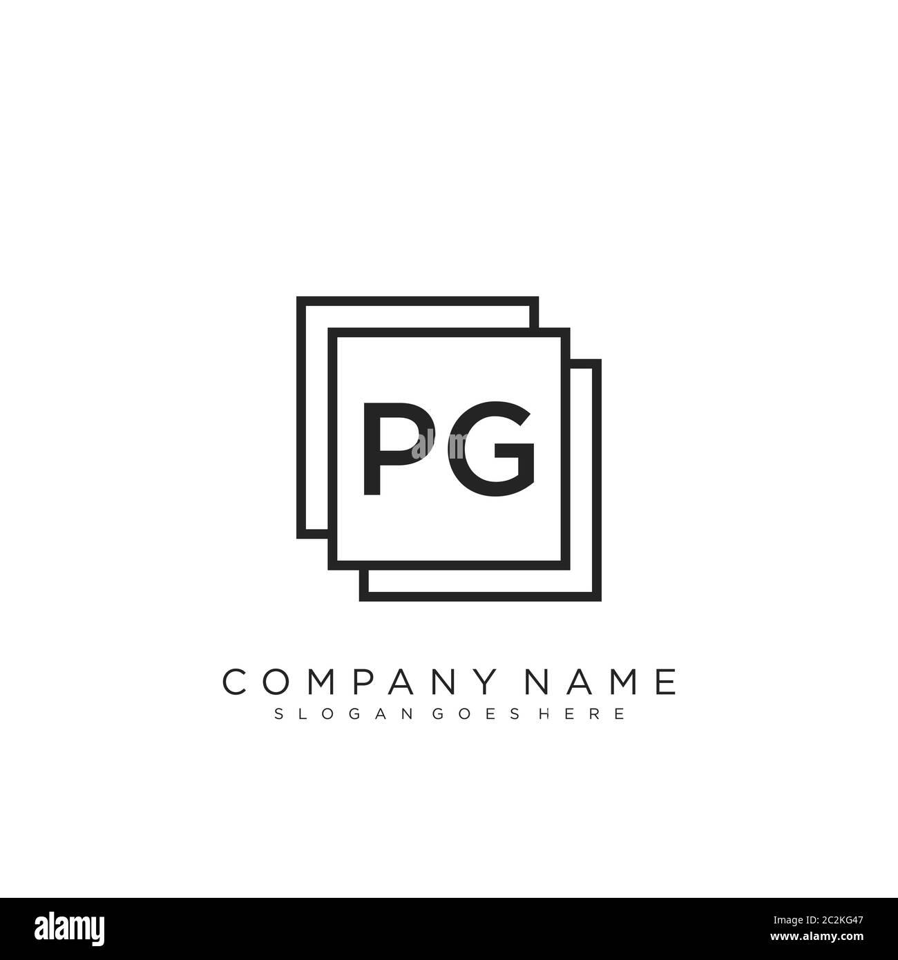 Initial letter PG beauty handwriting logo vector Stock Vector Image ...