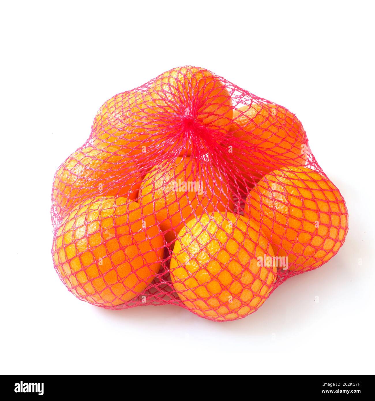 Oranges In A Net Isolated On White Stock Photo - Alamy