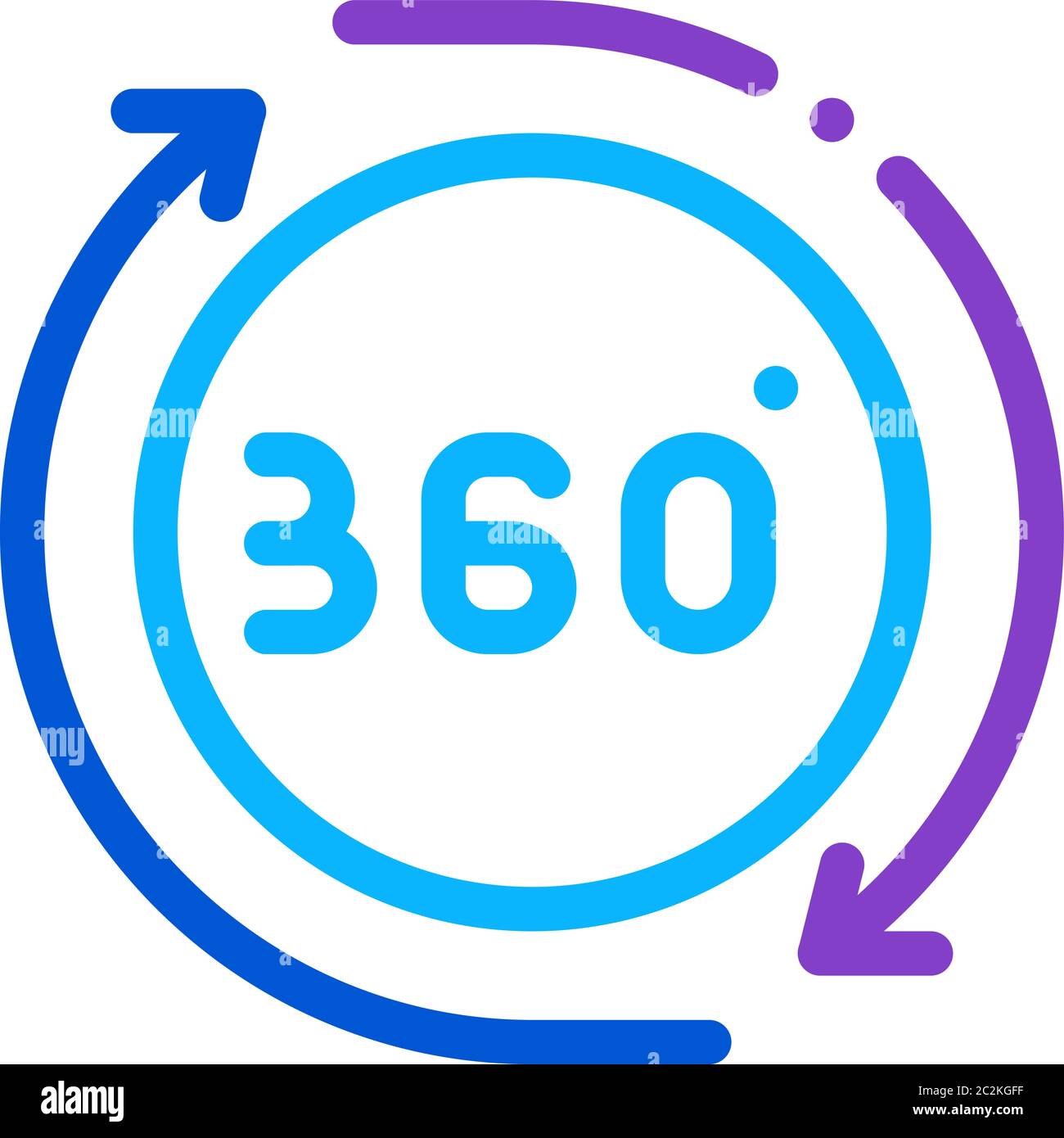 360 degree view icon vector outline illustration Stock Vector Image ...