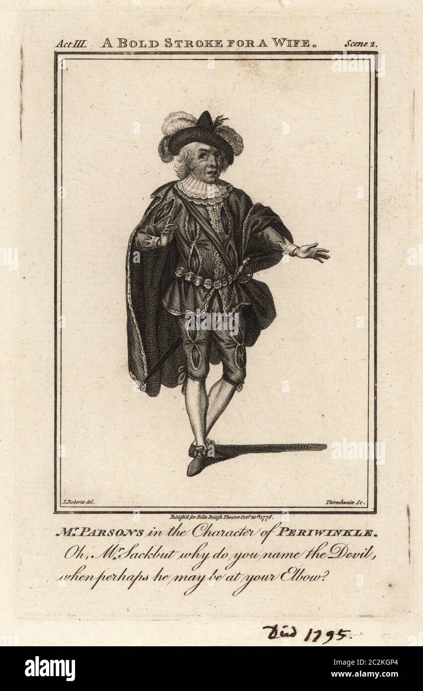 Mr. William Parsons in the character of Periwinkle in Susannah ...