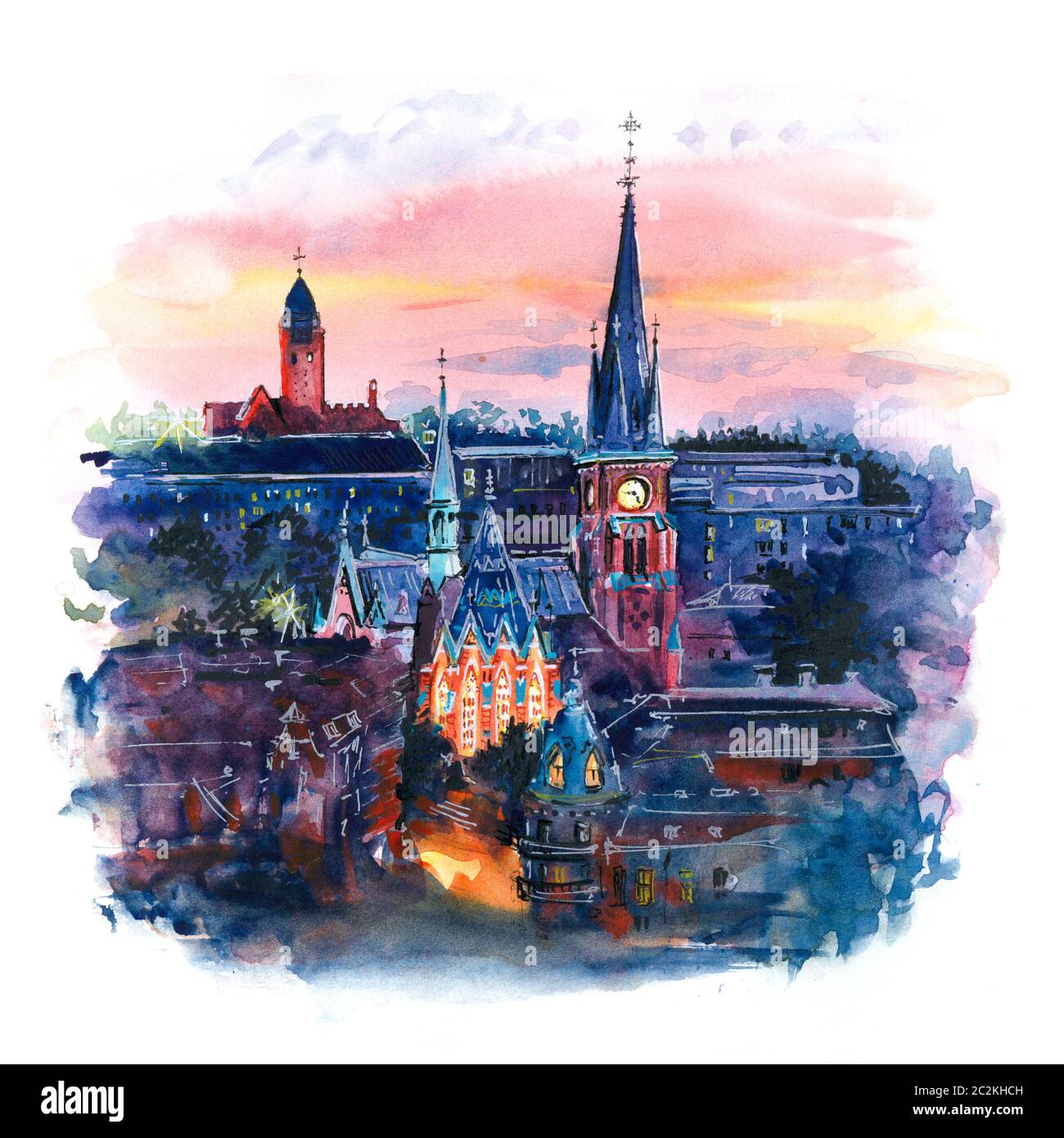 Summer sunset view historic Cut Out Stock Images & Pictures - Alamy