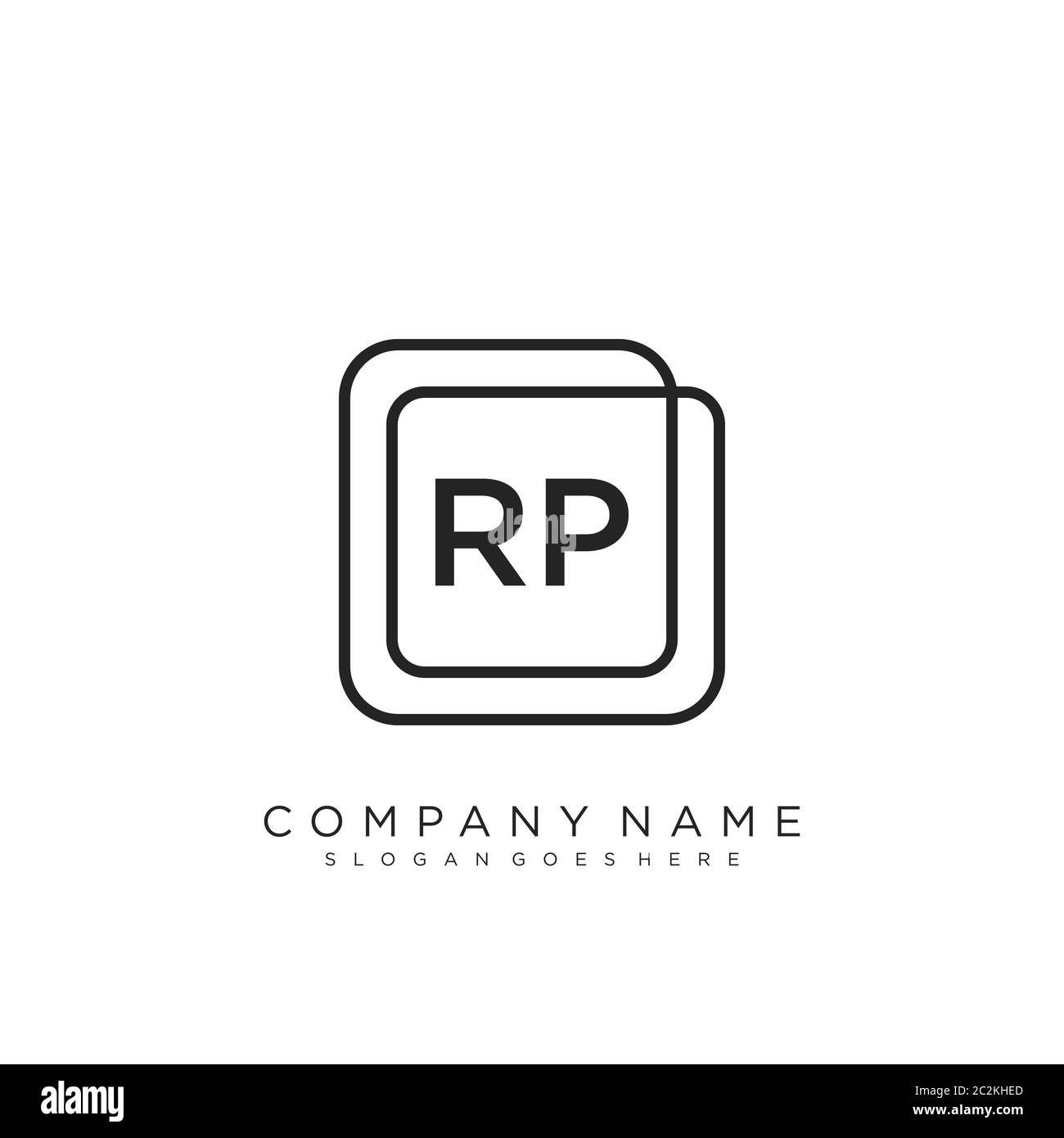 Initial letter RP beauty handwriting logo vector Stock Vector Image ...