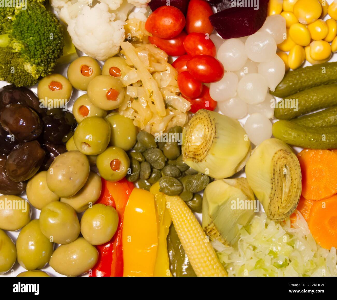 background of healthy and varied vegetable pickles Stock Photo - Alamy