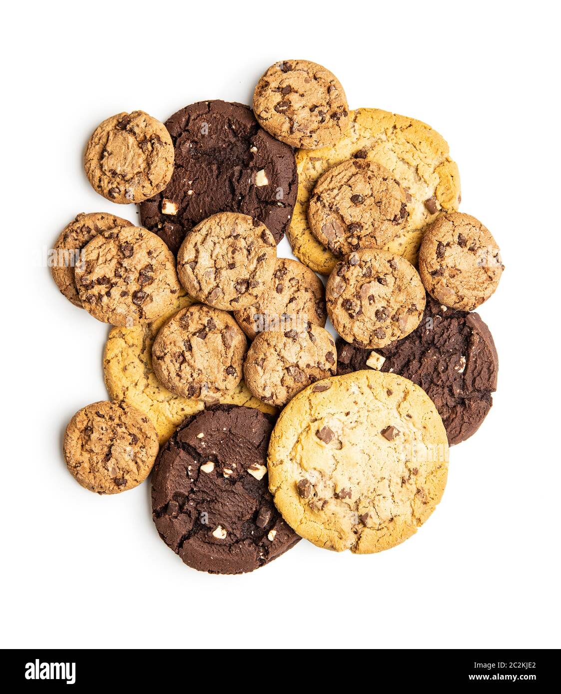 Sweet chocolate cookies isolated on white background Stock Photo - Alamy