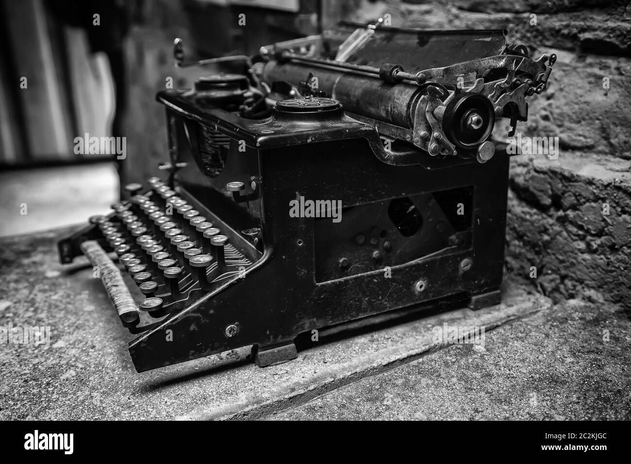 Old typewriter, detail of old writing instrument, keys Stock Photo - Alamy