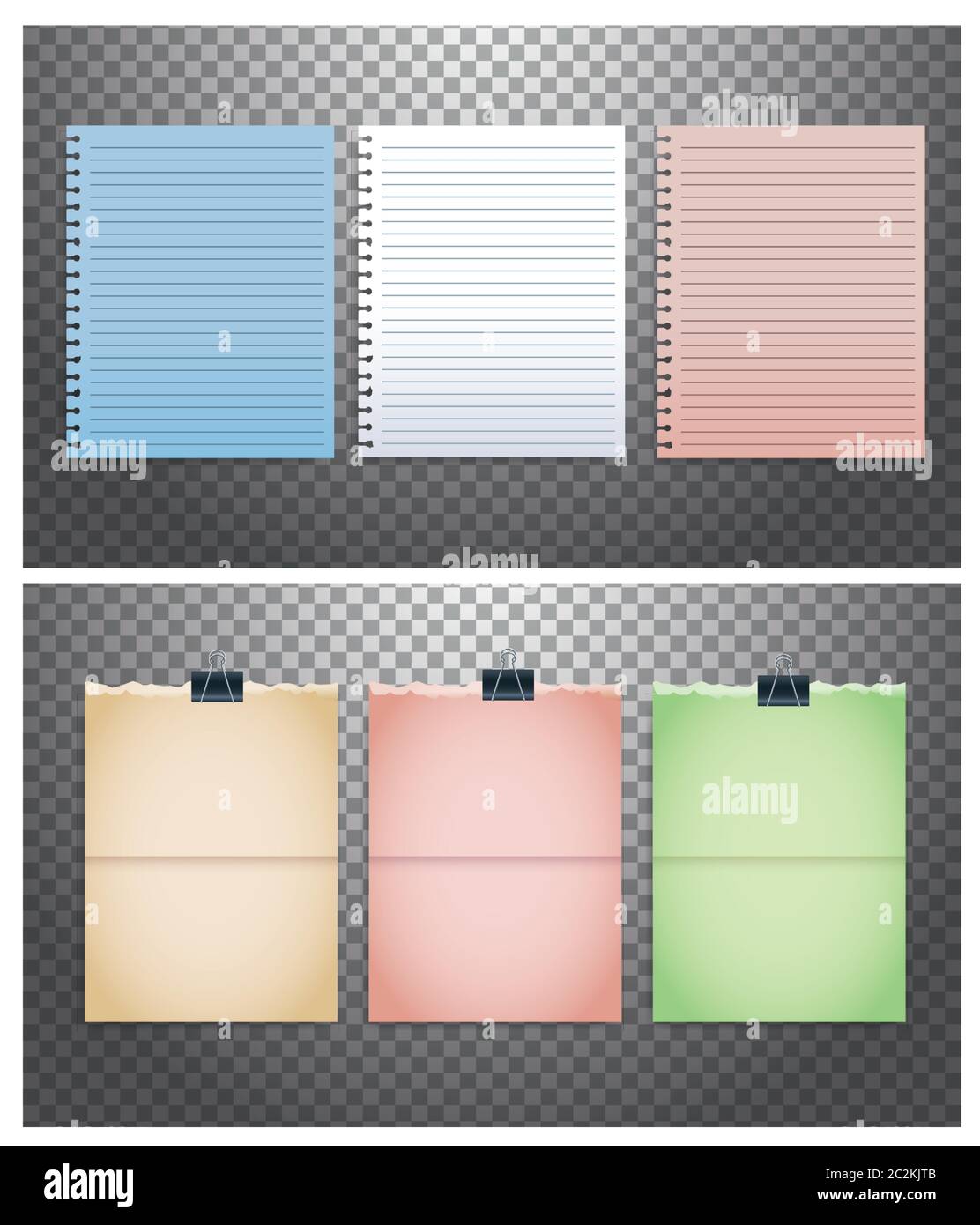 set of attachment banners paper icons vector illustration design Stock ...