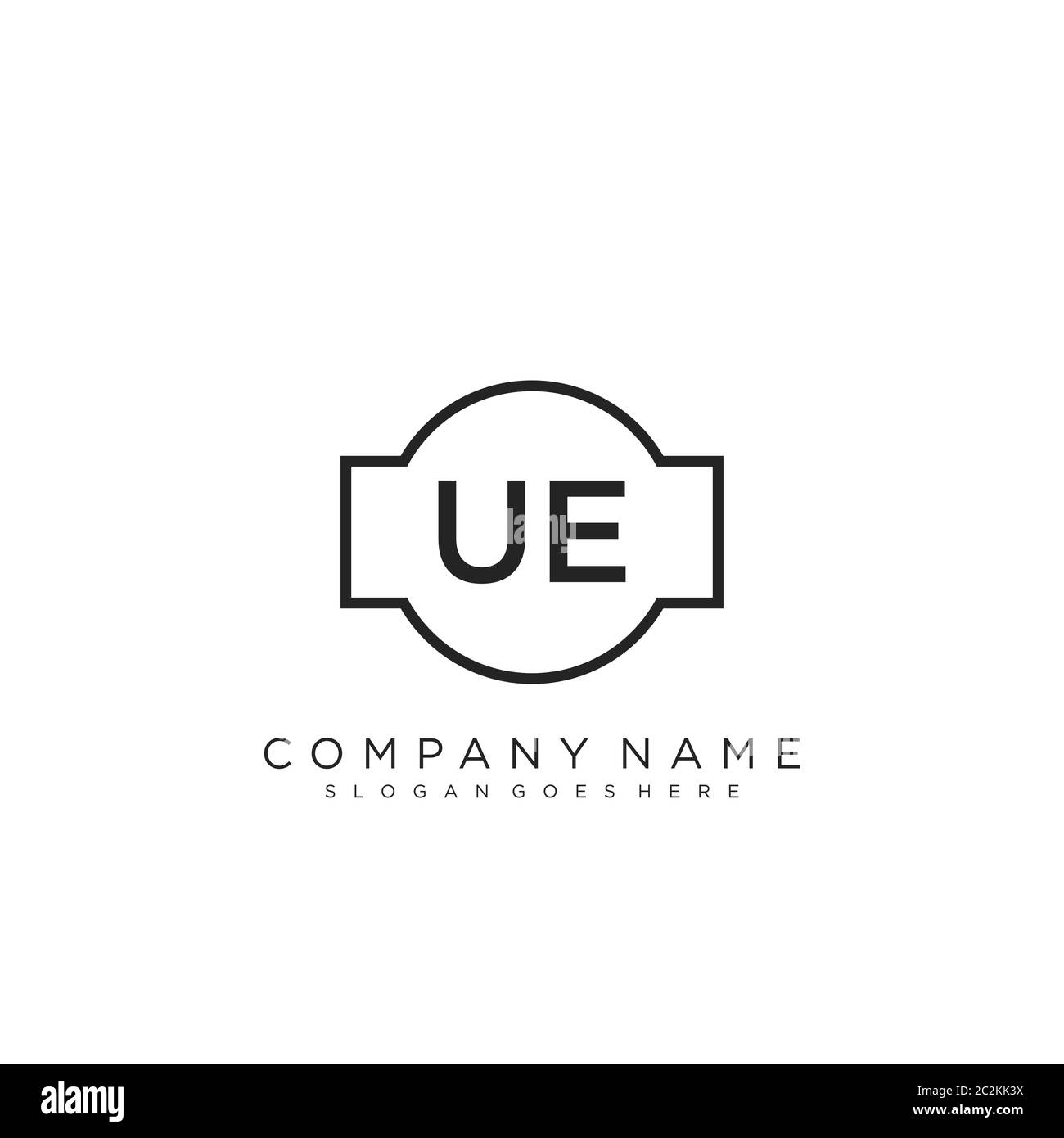 Initial letter UE beauty handwriting logo vector Stock Vector Image ...