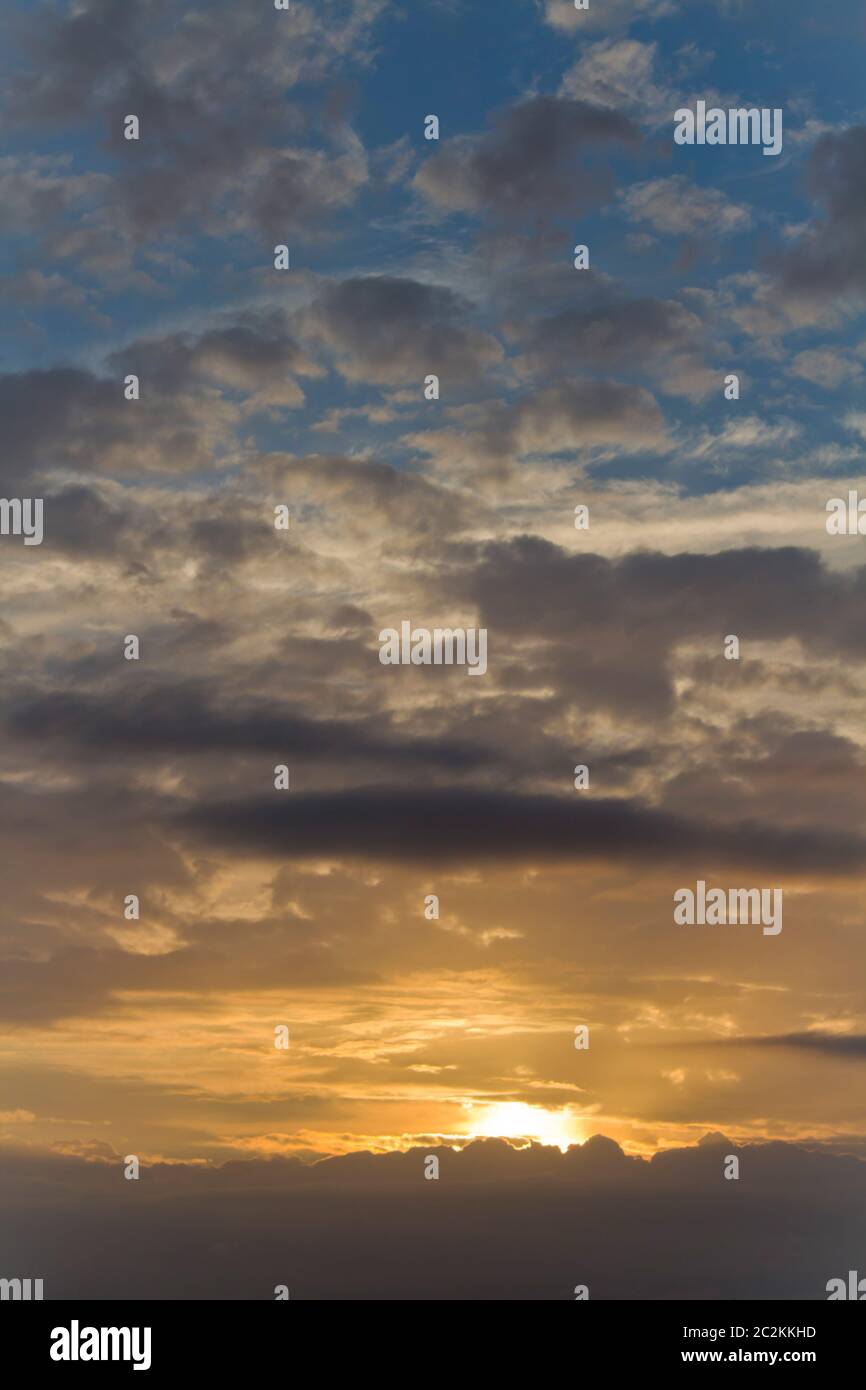 Amazing and rare, beautiful cloud formation at sunset in the evening ...