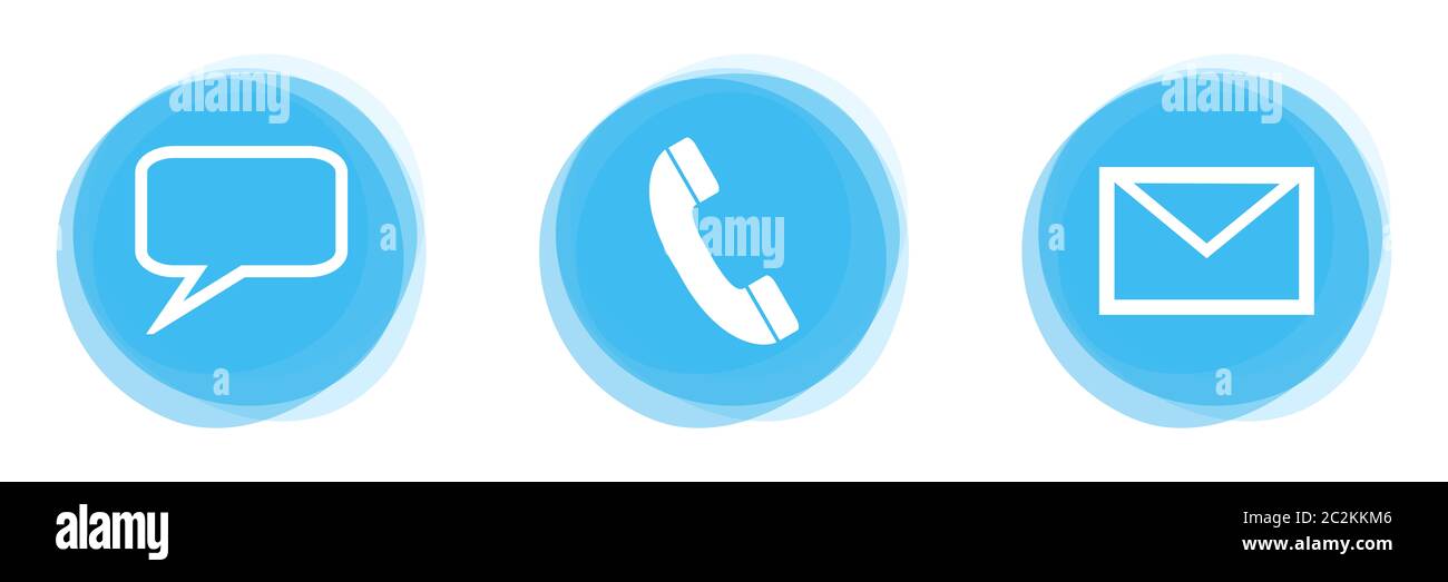 Isolated light blue round Buttons with Communication Icon Stock Photo ...