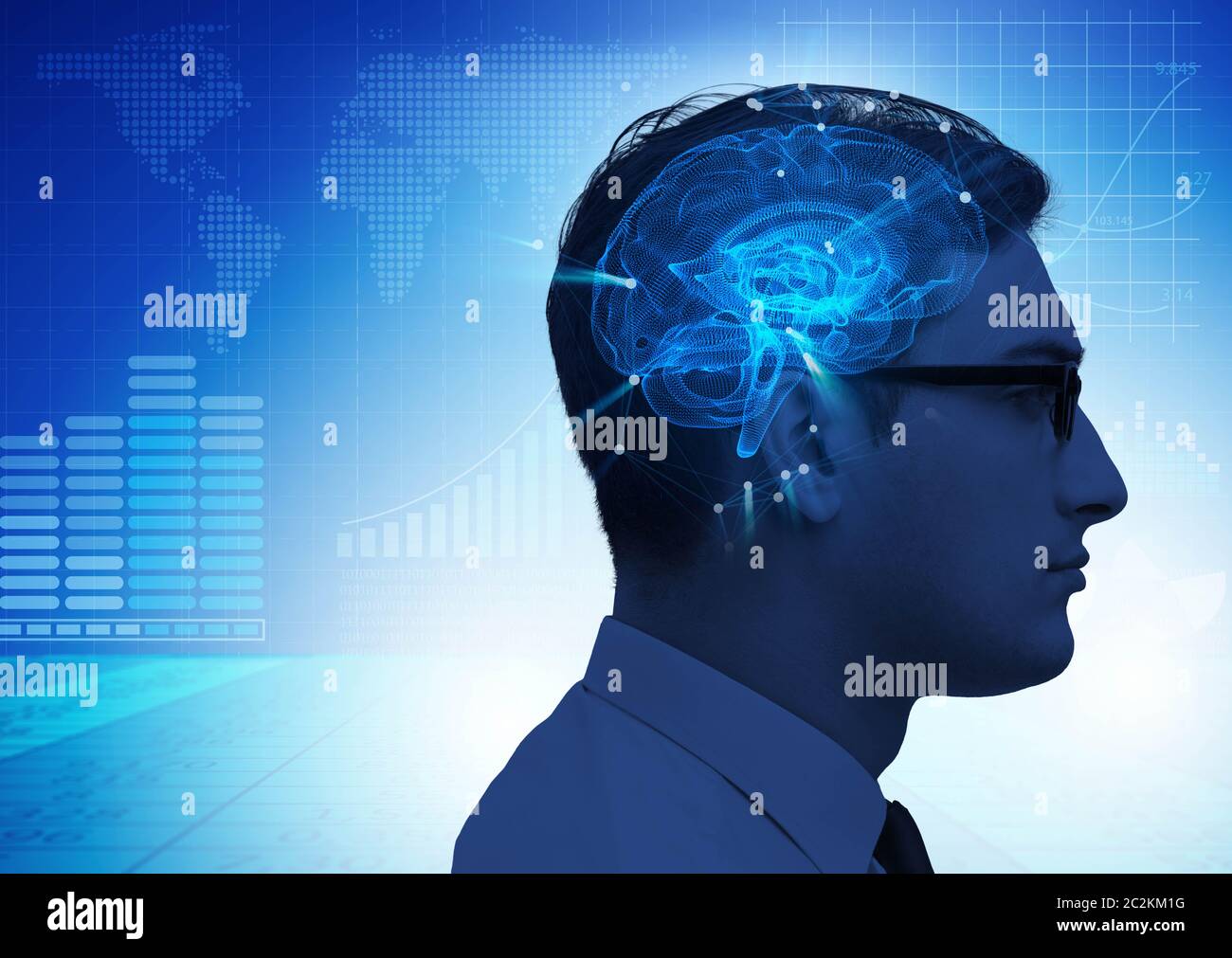 The artificial intelligence concept with man Stock Photo - Alamy