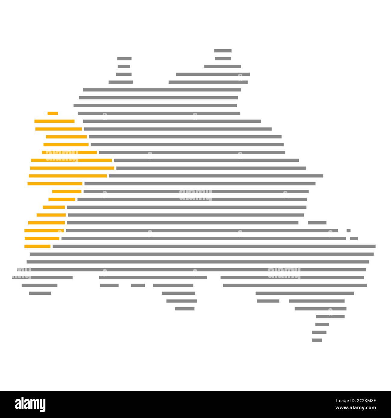 Spandau - Grey orange striped map of Berlin with orange district Stock ...