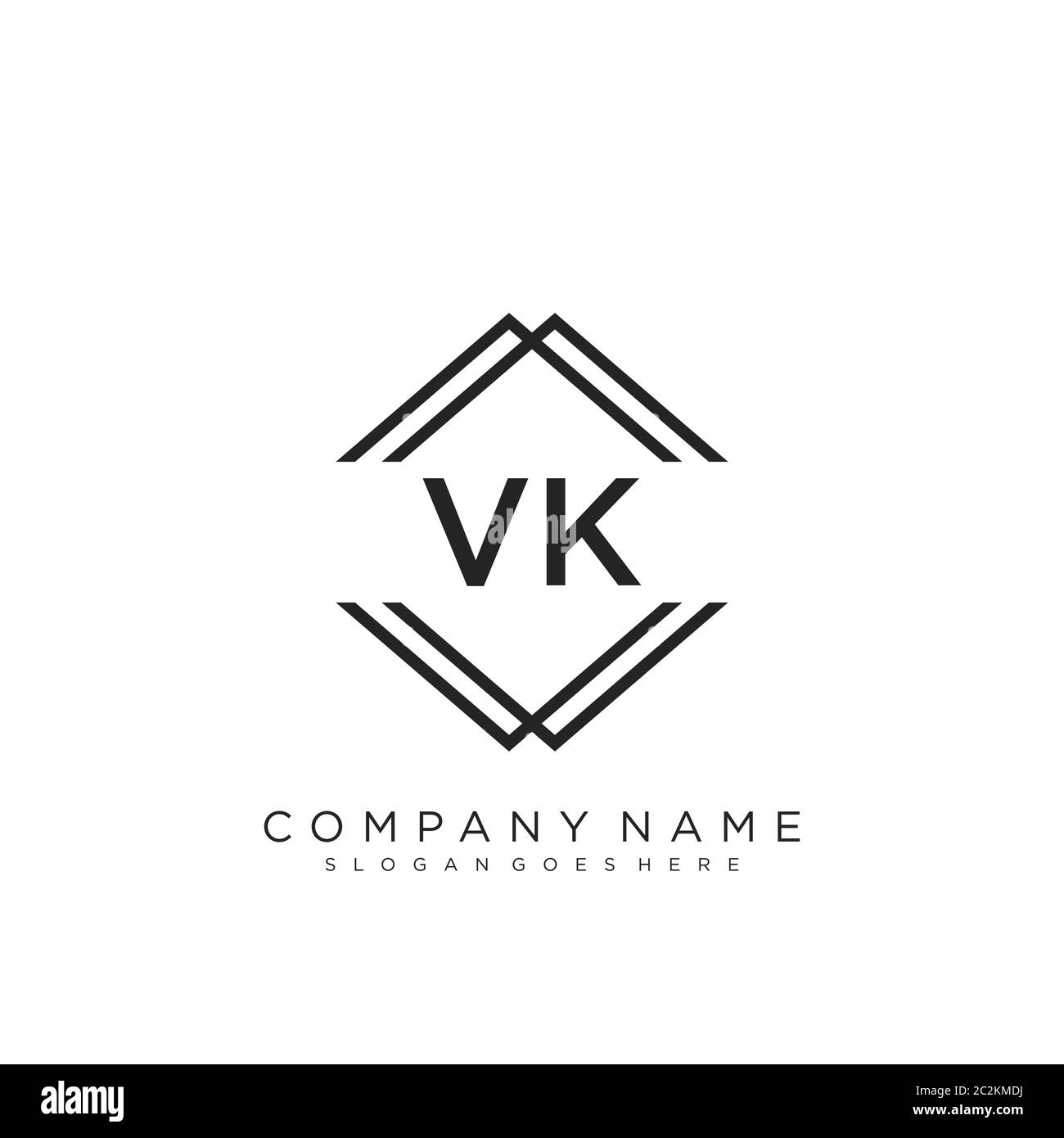 Vk initials logo hi-res stock photography and images - Alamy