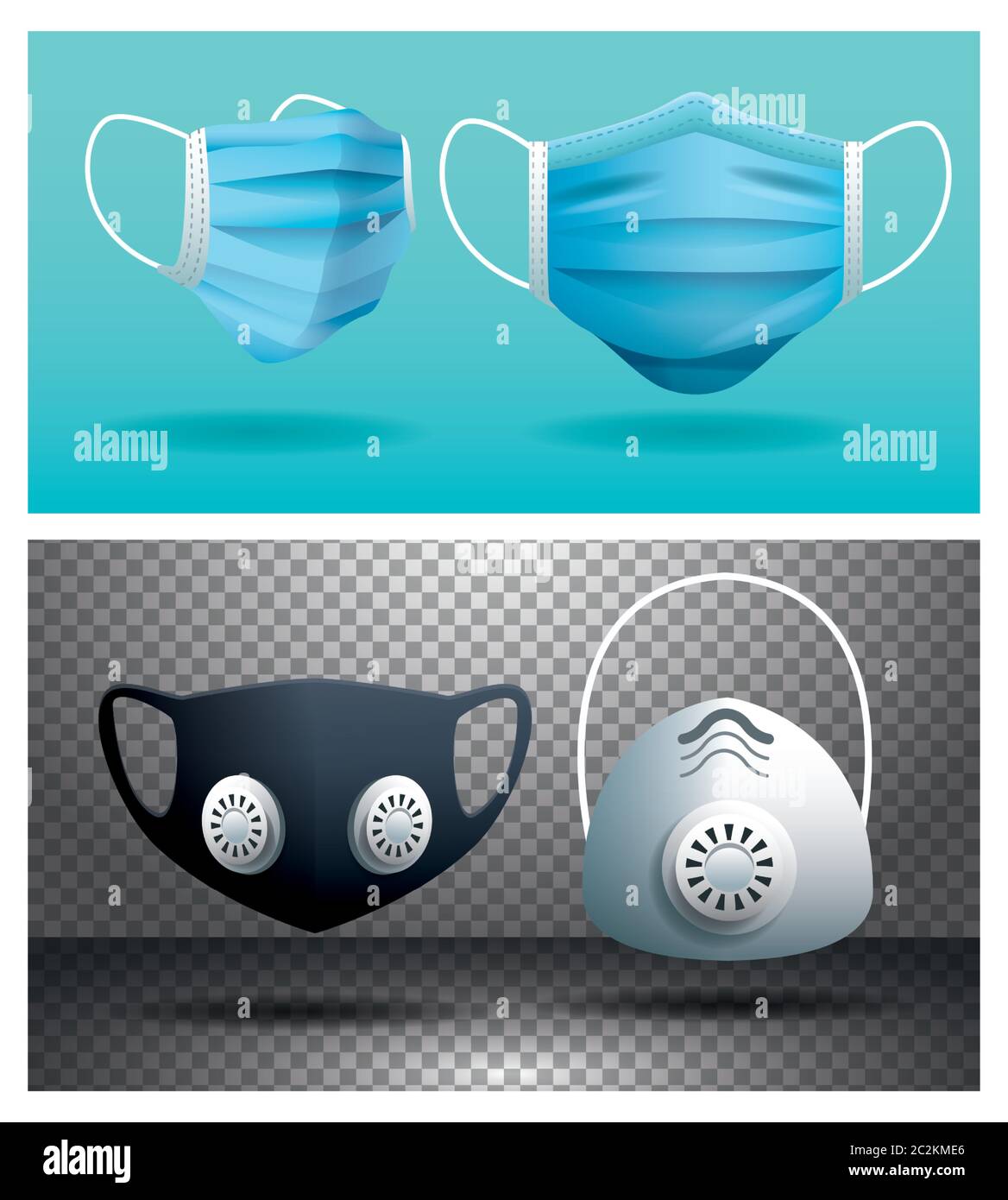 set of medical masks breathing protective respiratory vector ...